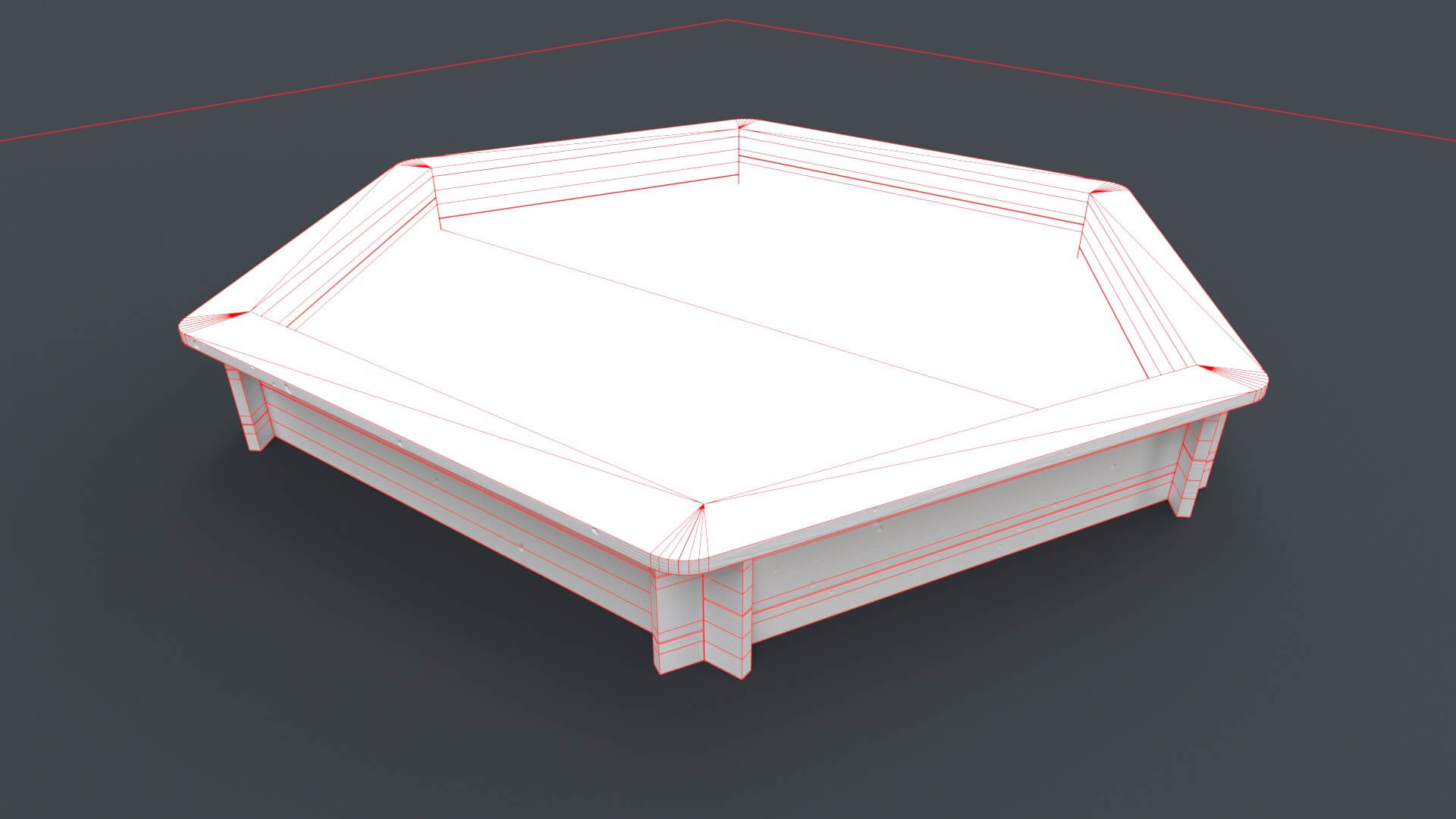 Outdoor Wooden Sandbox Hexagon C - 3D Model by PBR Cool