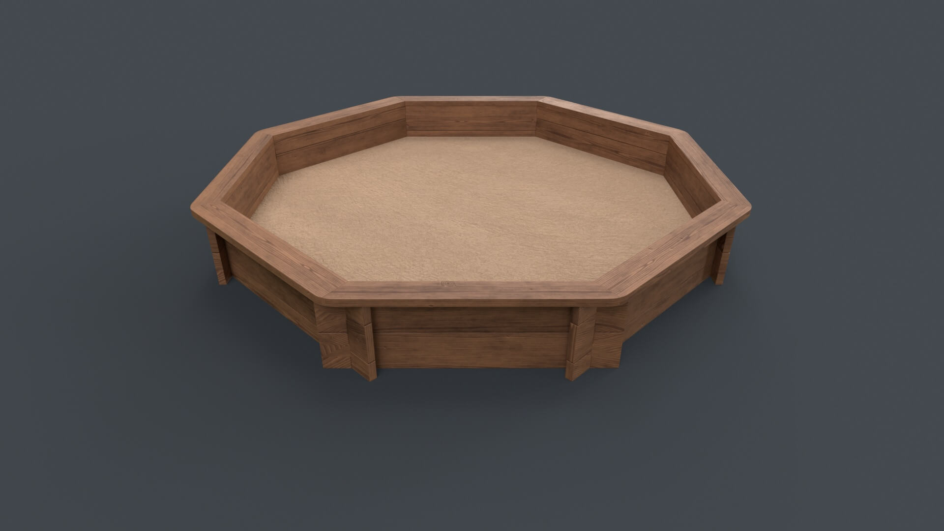 Outdoor Wooden Sandbox Octagon D - 3D Model by PBR Cool