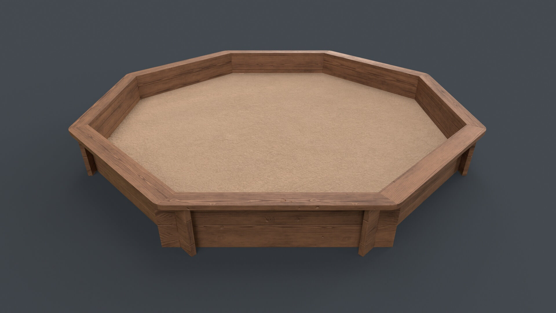 Outdoor Wooden Sandbox Octagon D - 3D Model by PBR Cool