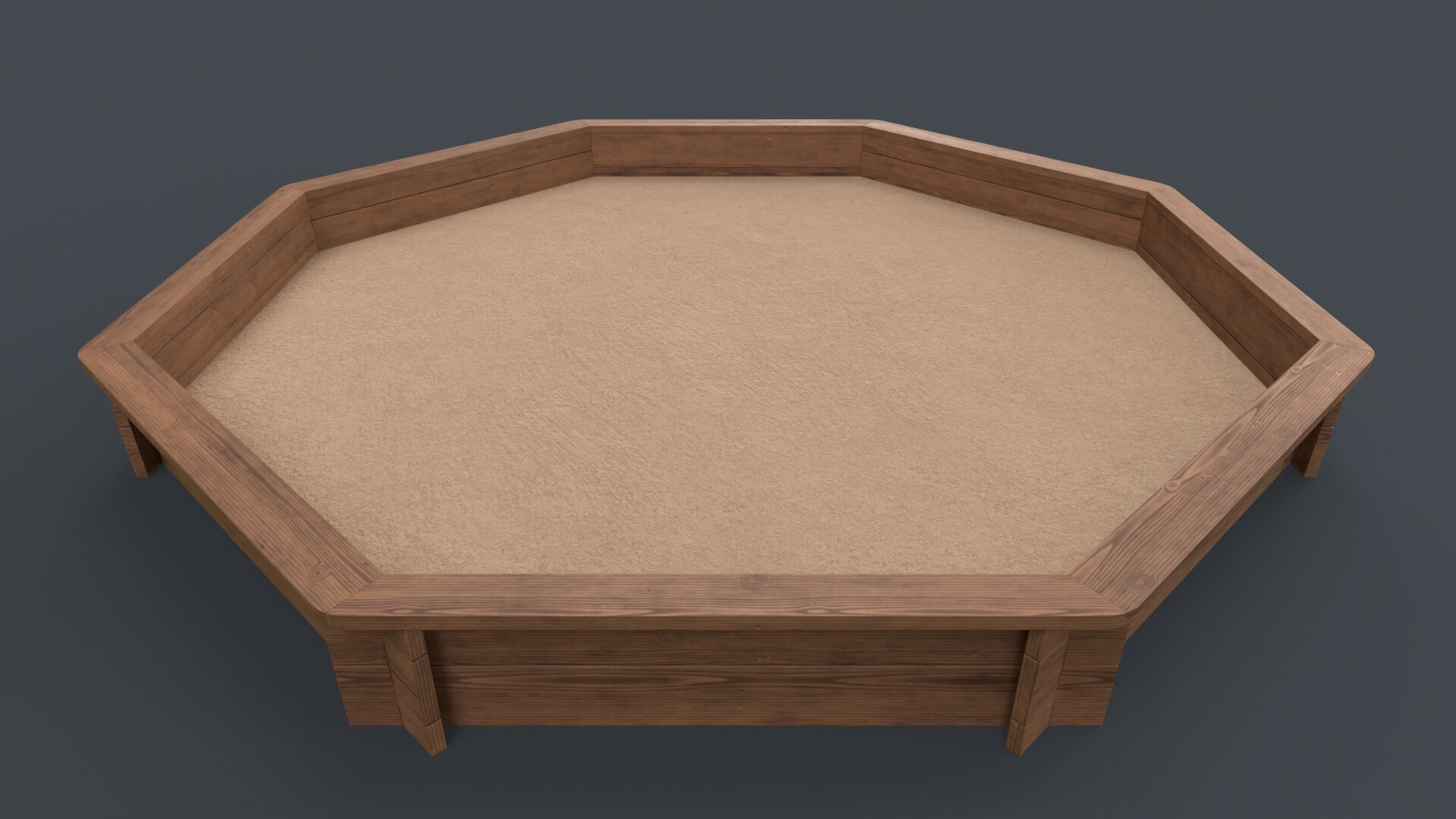 Outdoor Wooden Sandbox Octagon D - 3D Model by PBR Cool