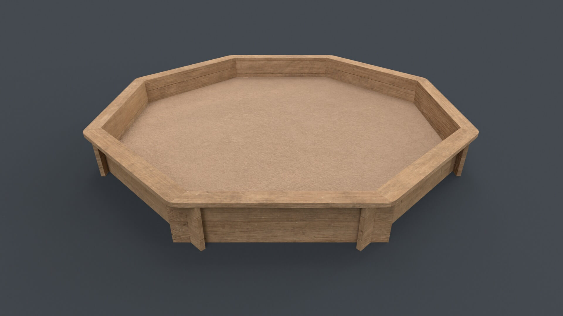 Outdoor Wooden Sandbox Octagon D - 3D Model by PBR Cool