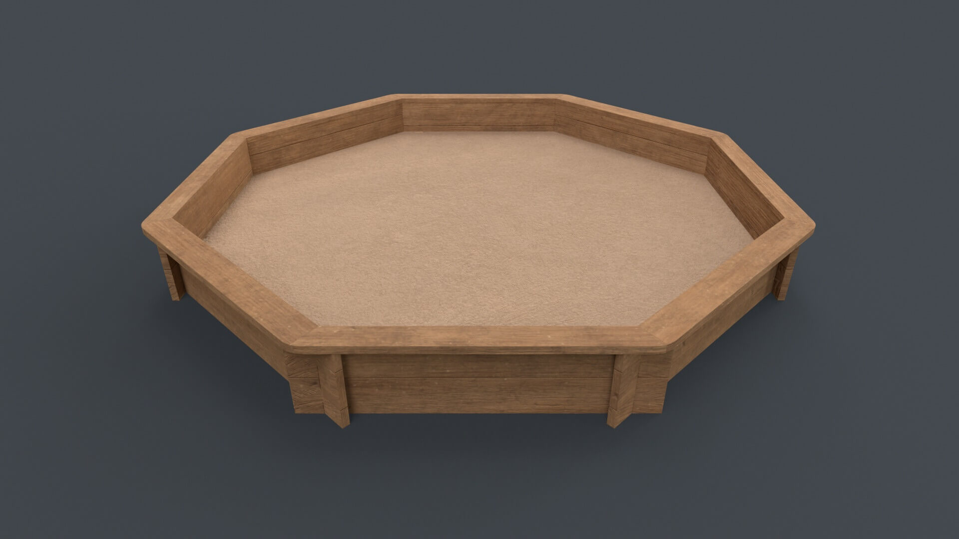 Outdoor Wooden Sandbox Octagon D - 3D Model by PBR Cool