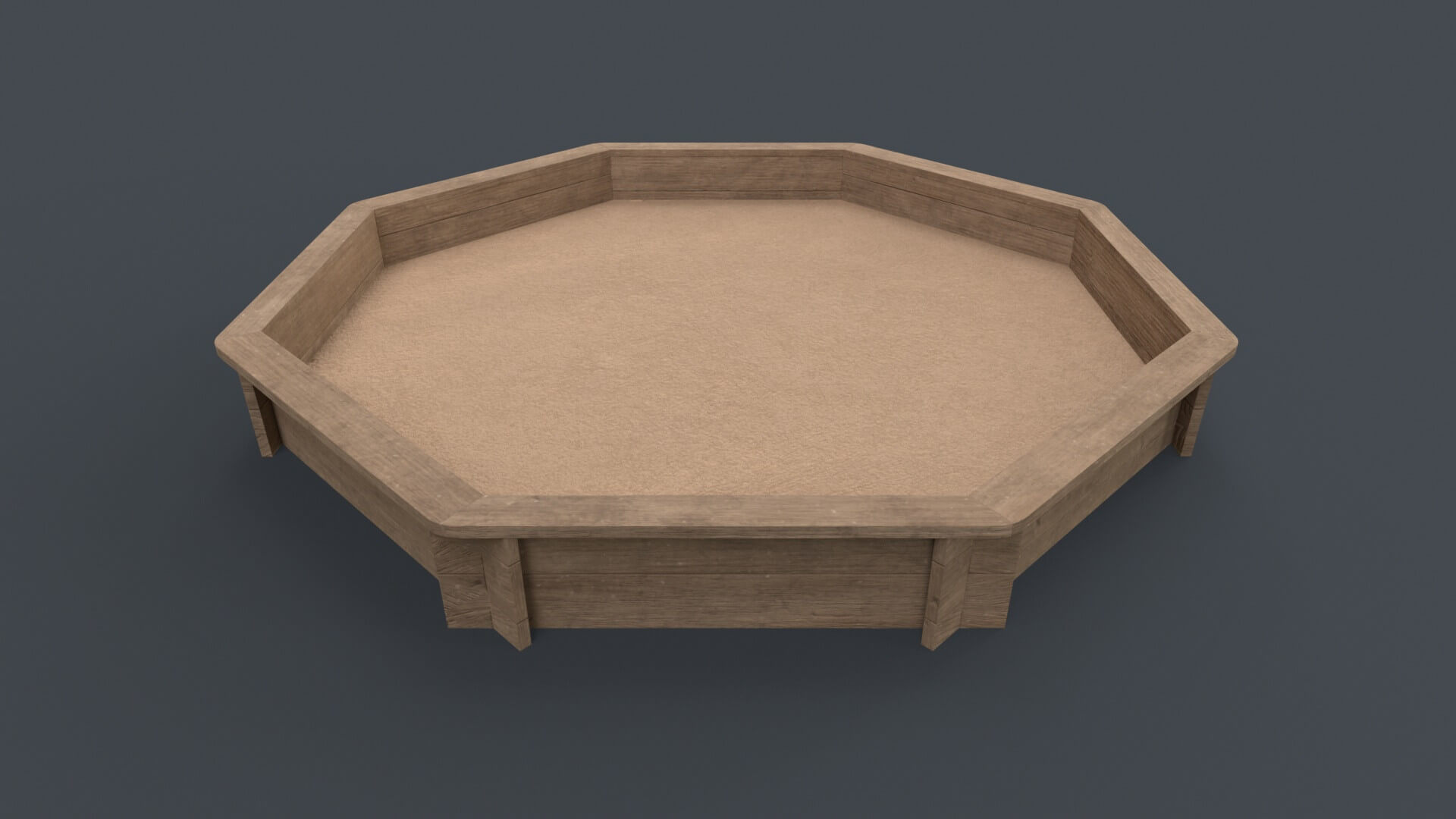 Outdoor Wooden Sandbox Octagon D - 3D Model by PBR Cool