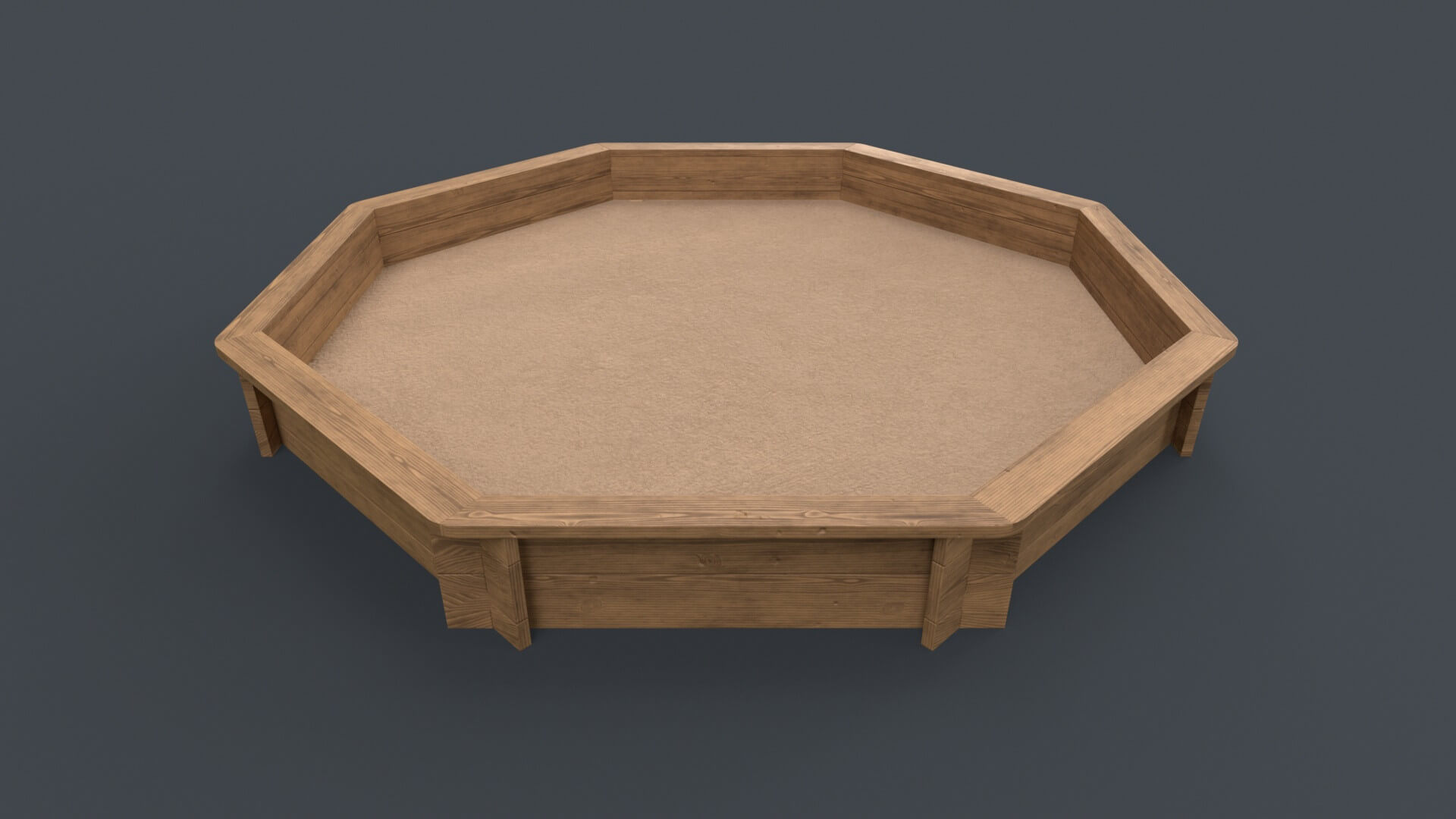Outdoor Wooden Sandbox Octagon D - 3D Model by PBR Cool