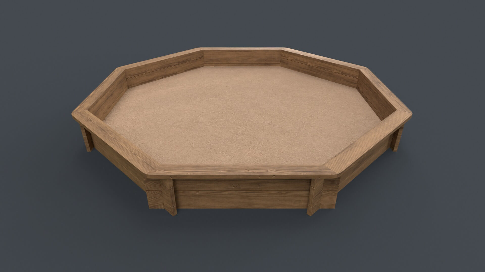 Outdoor Wooden Sandbox Octagon D - 3D Model by PBR Cool