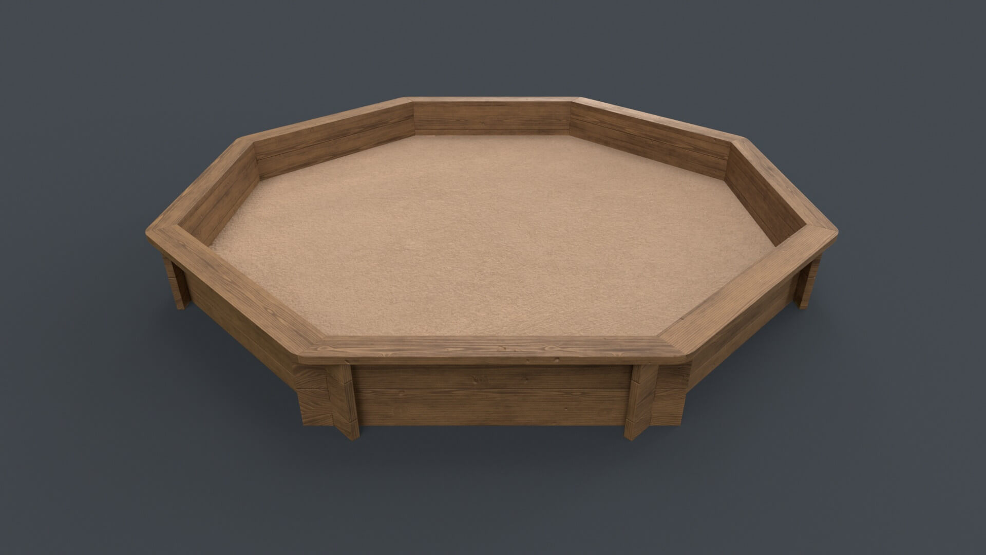 Outdoor Wooden Sandbox Octagon D - 3D Model by PBR Cool