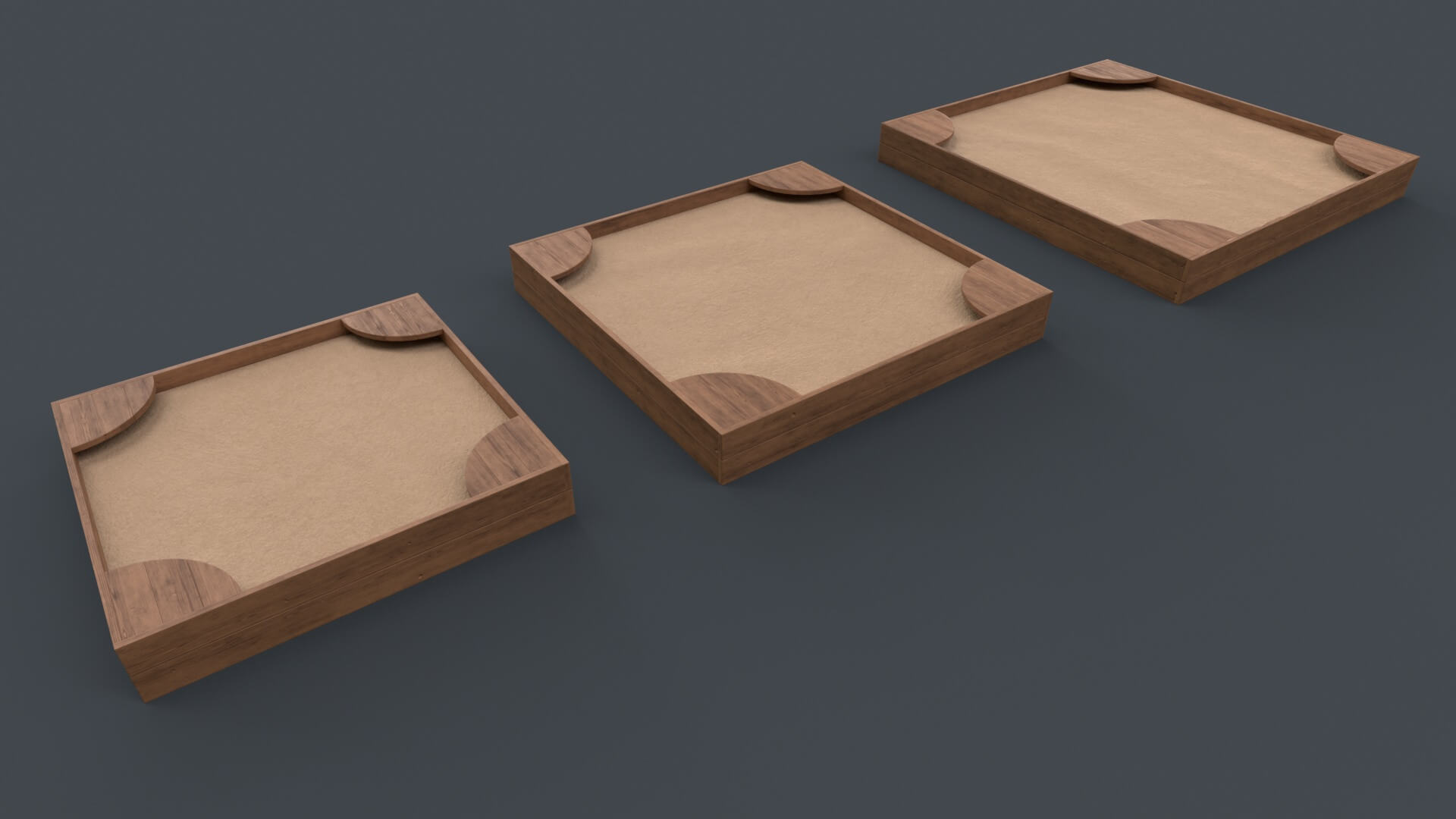 Outdoor Wooden Sandbox Square A - 3D Model by PBR Cool