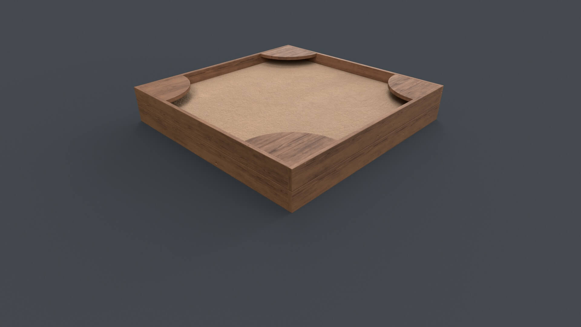 Outdoor Wooden Sandbox Square A - 3D Model by PBR Cool