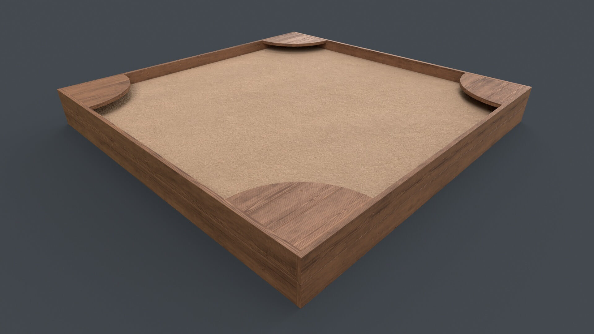 Outdoor Wooden Sandbox Square A - 3D Model by PBR Cool
