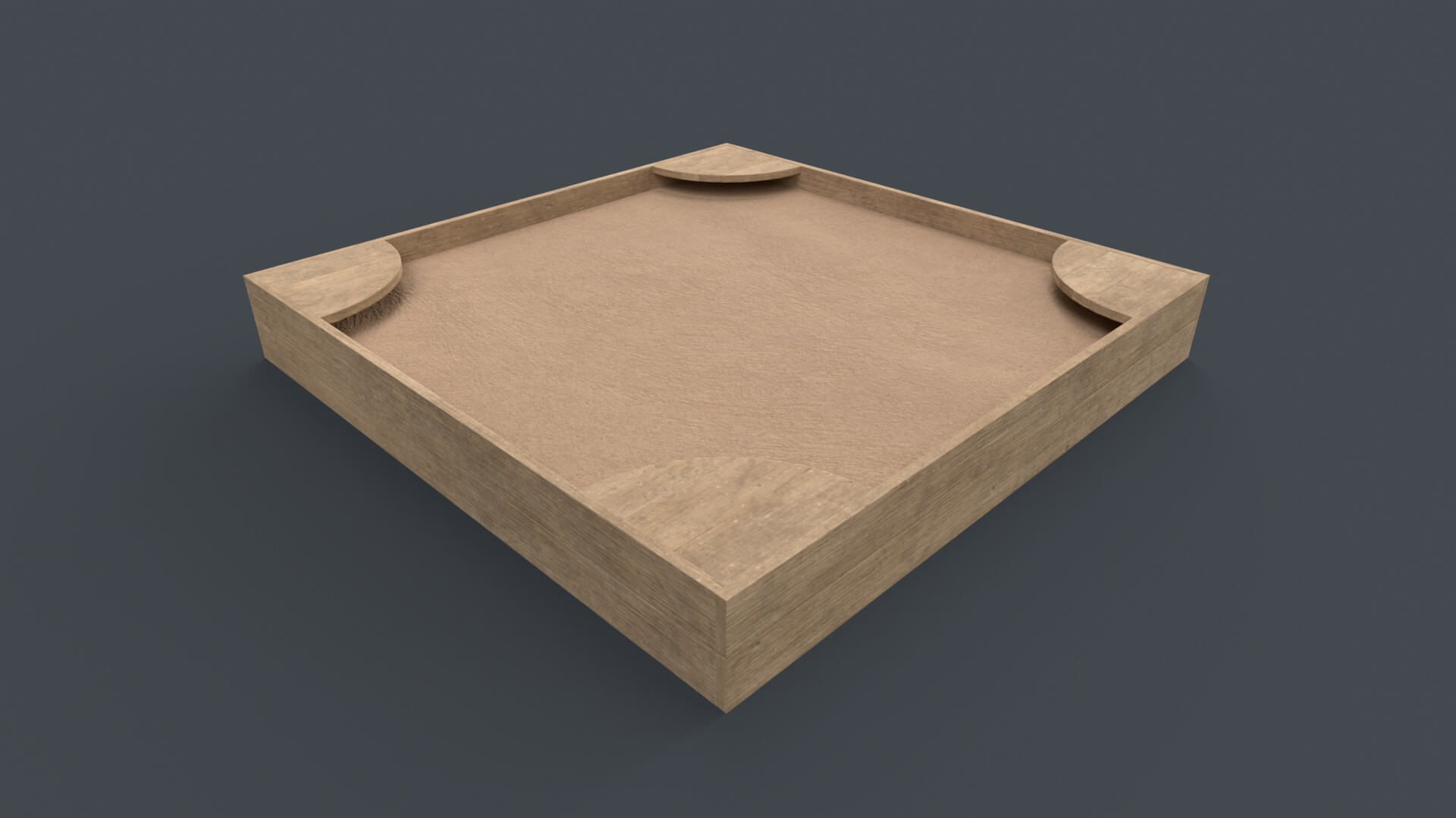 Outdoor Wooden Sandbox Square A - 3D Model by PBR Cool