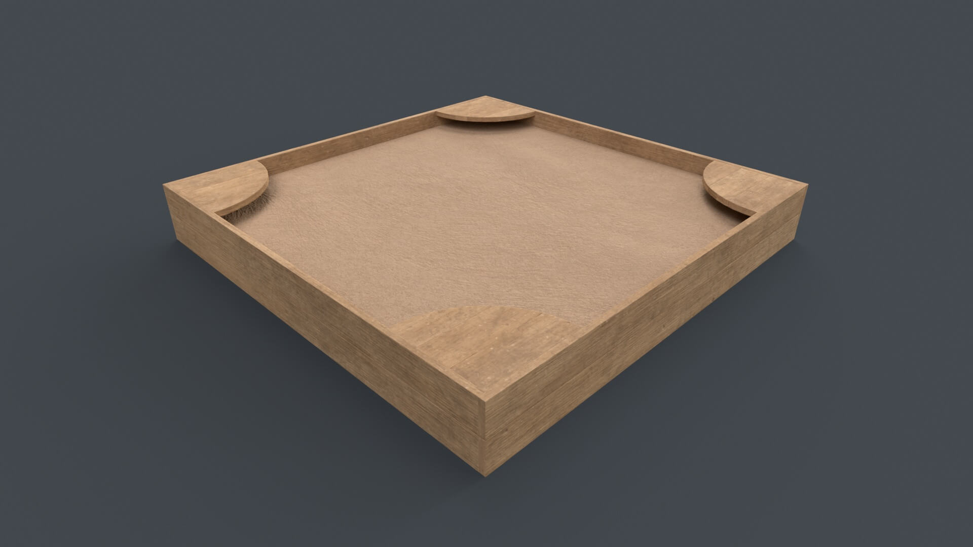 Outdoor Wooden Sandbox Square A - 3D Model by PBR Cool