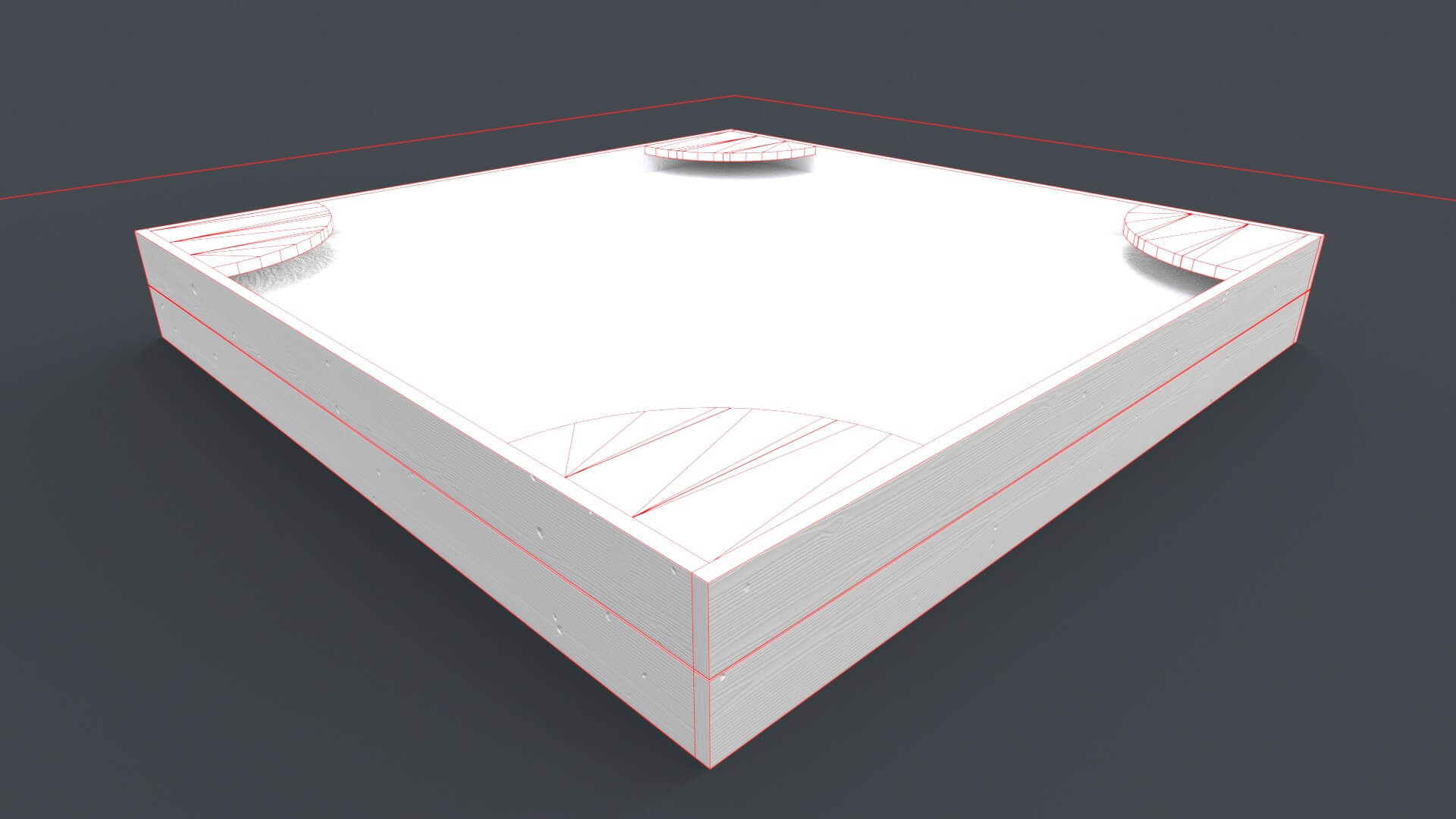 Outdoor Wooden Sandbox Square A - 3D Model by PBR Cool