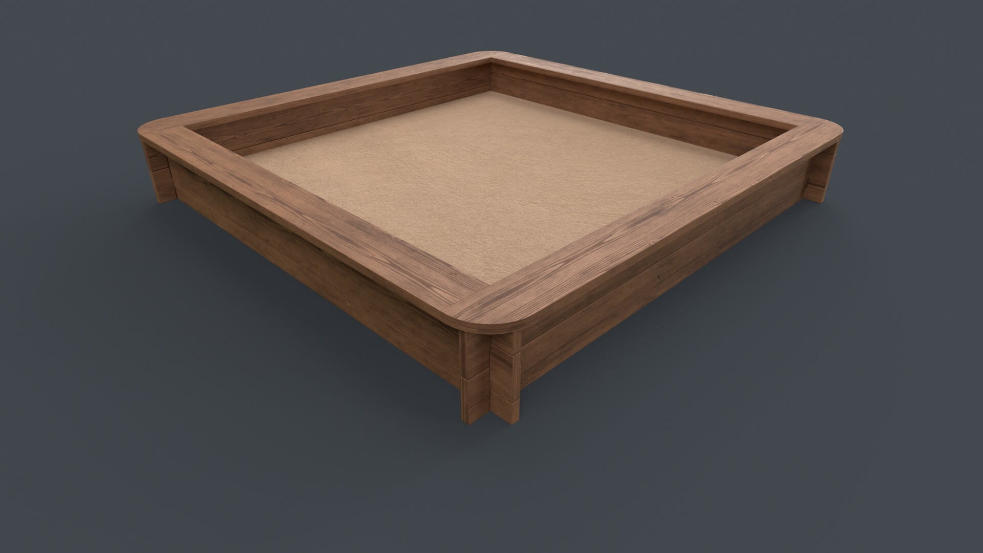 Outdoor Wooden Sandbox Square B - 3D Model by PBR Cool