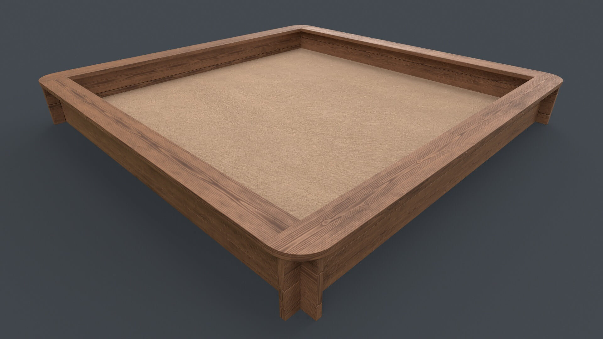 Outdoor Wooden Sandbox Square B - 3D Model by PBR Cool