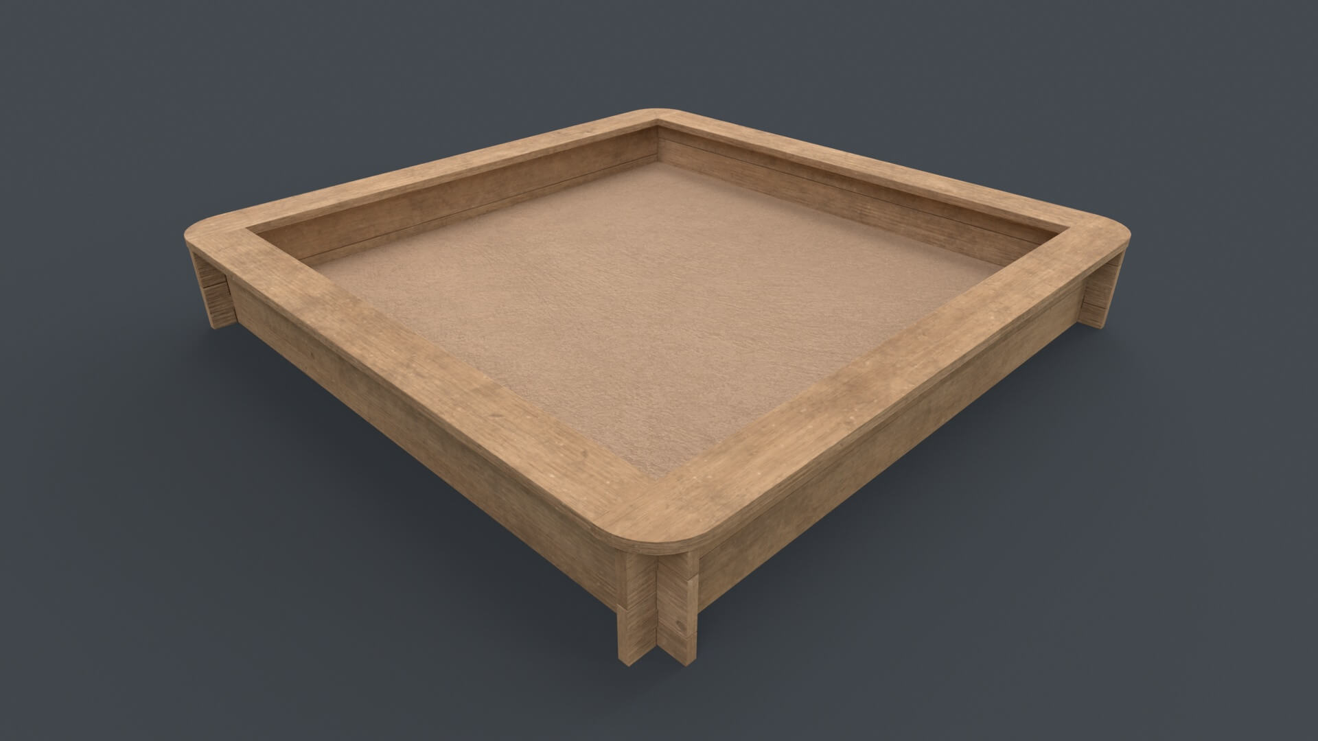 Outdoor Wooden Sandbox Square B - 3D Model by PBR Cool