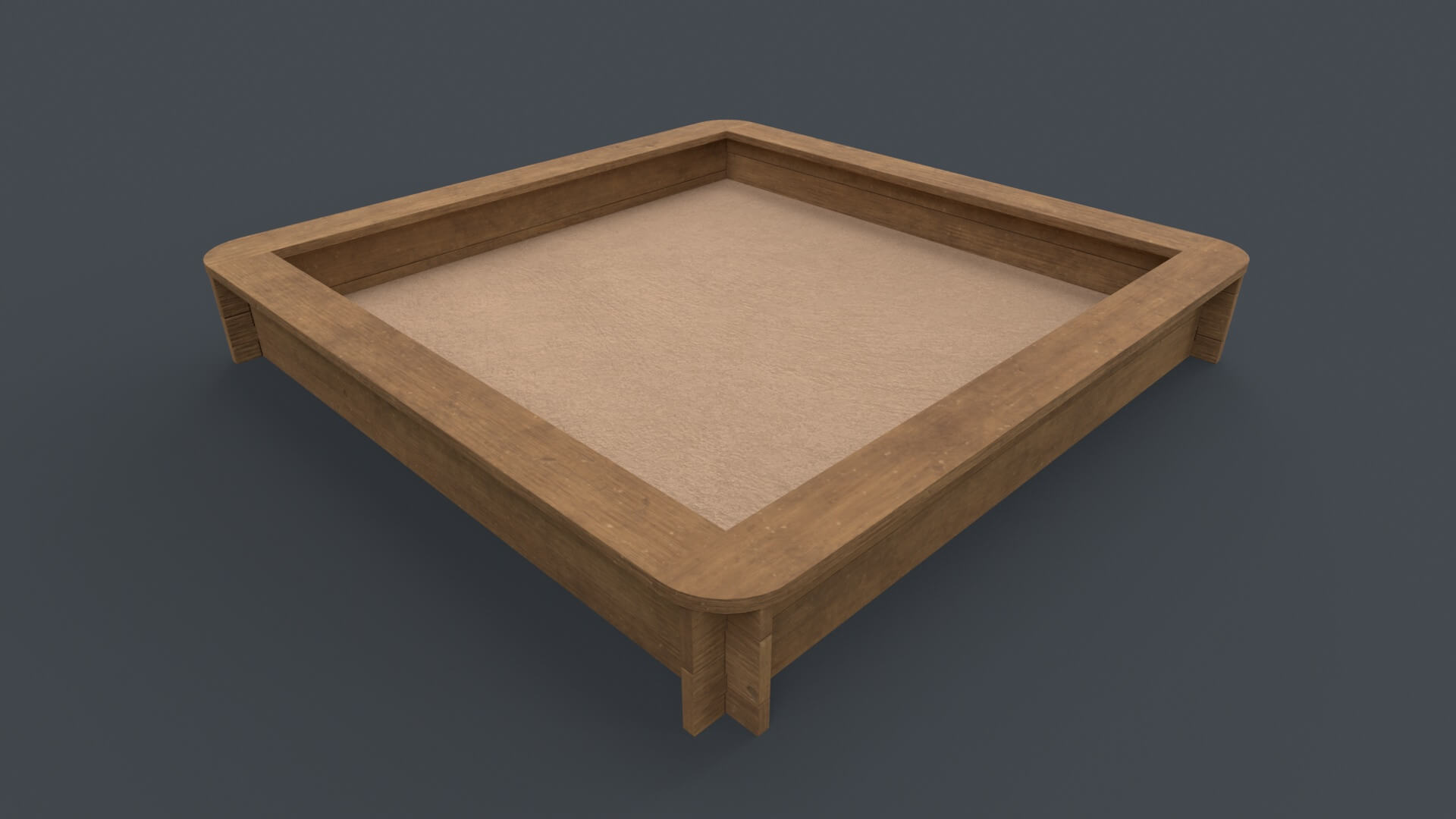 Outdoor Wooden Sandbox Square B - 3D Model by PBR Cool