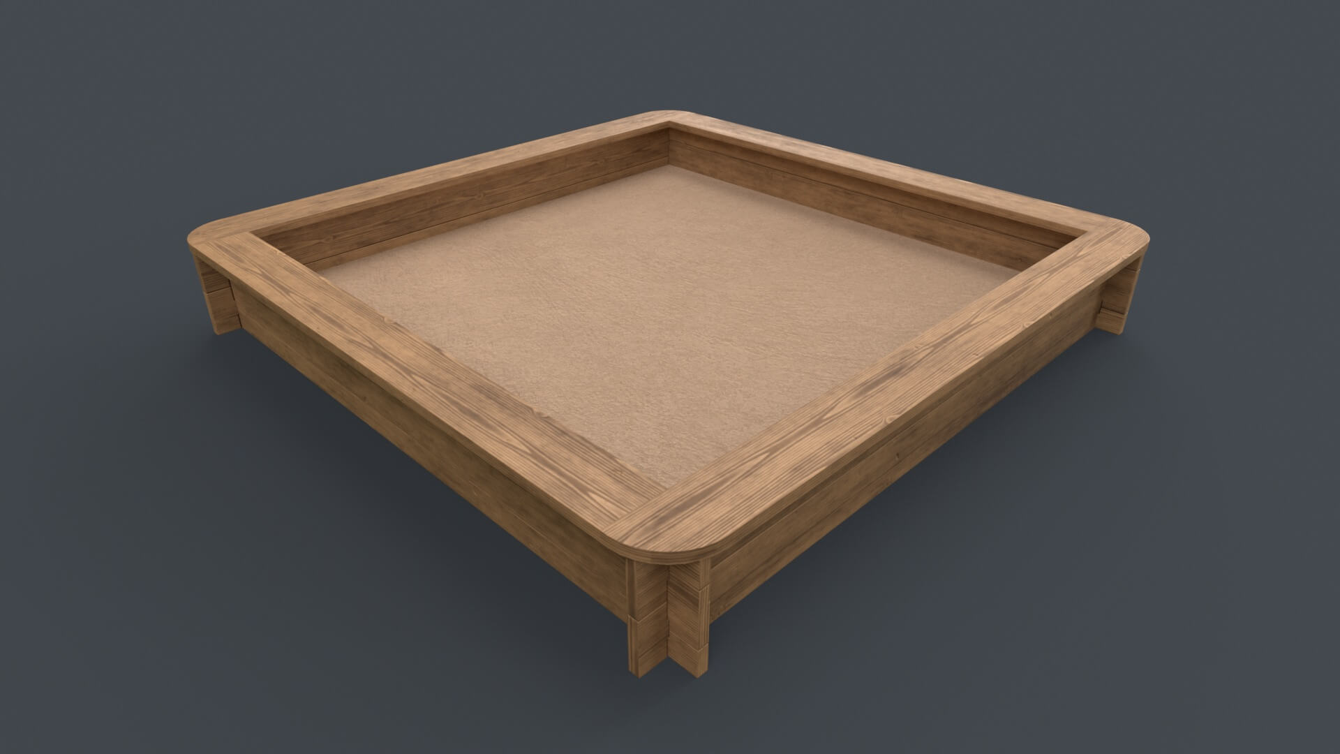 Outdoor Wooden Sandbox Square B - 3D Model by PBR Cool