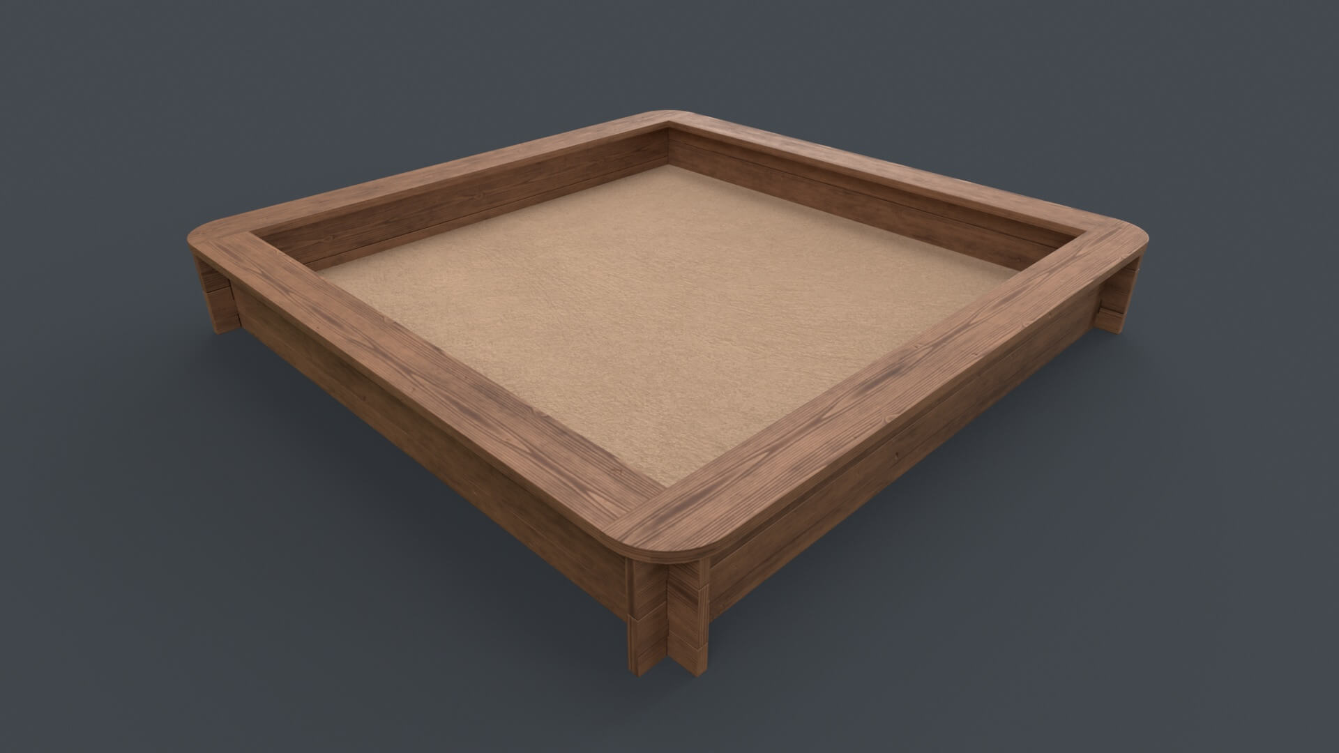 Outdoor Wooden Sandbox Square B - 3D Model by PBR Cool