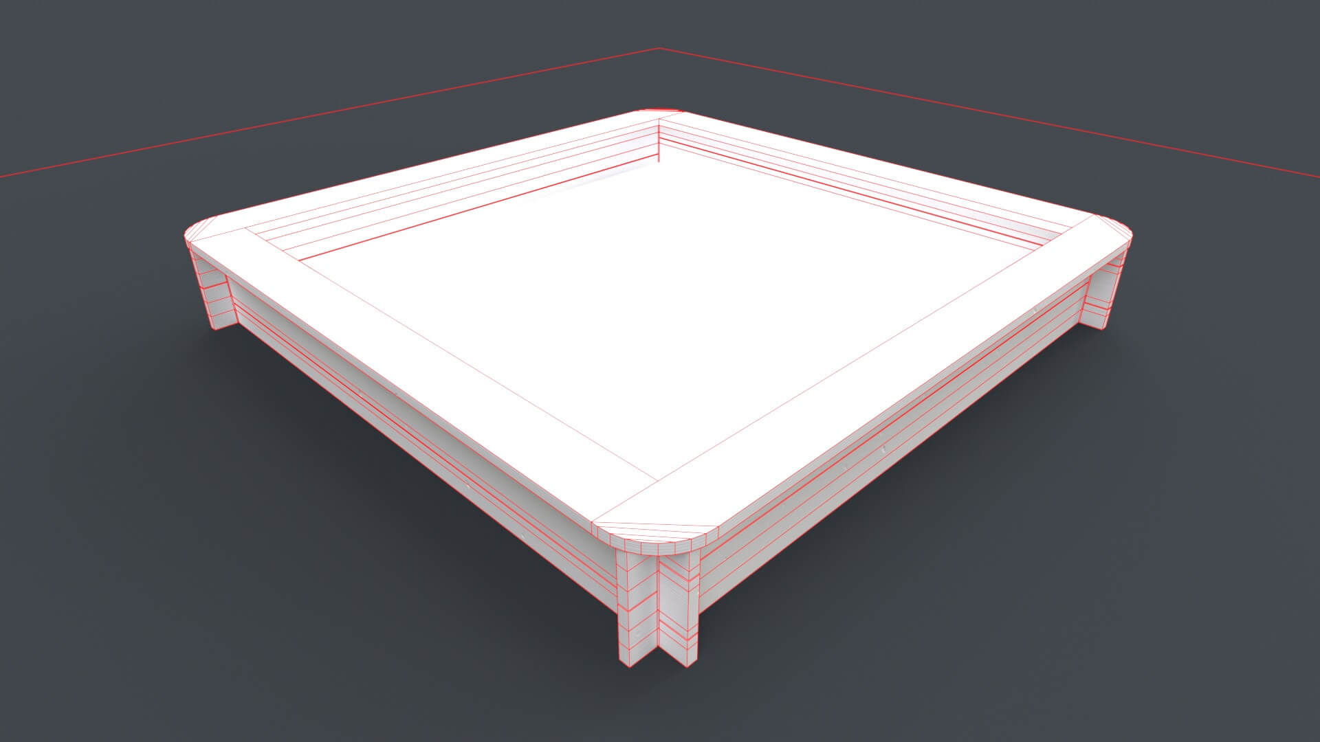 Outdoor Wooden Sandbox Square B - 3D Model by PBR Cool