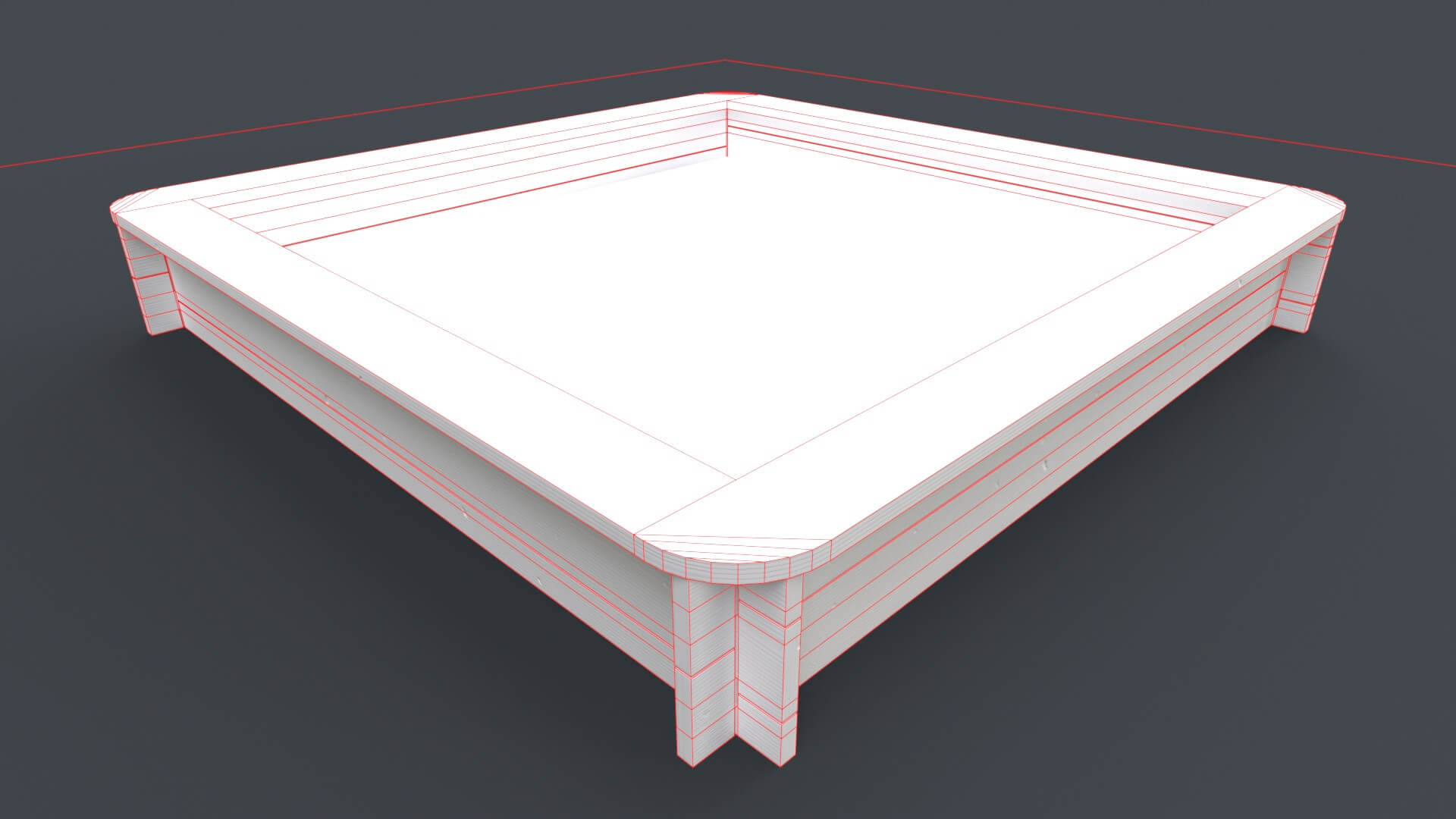 Outdoor Wooden Sandbox Square B - 3D Model by PBR Cool