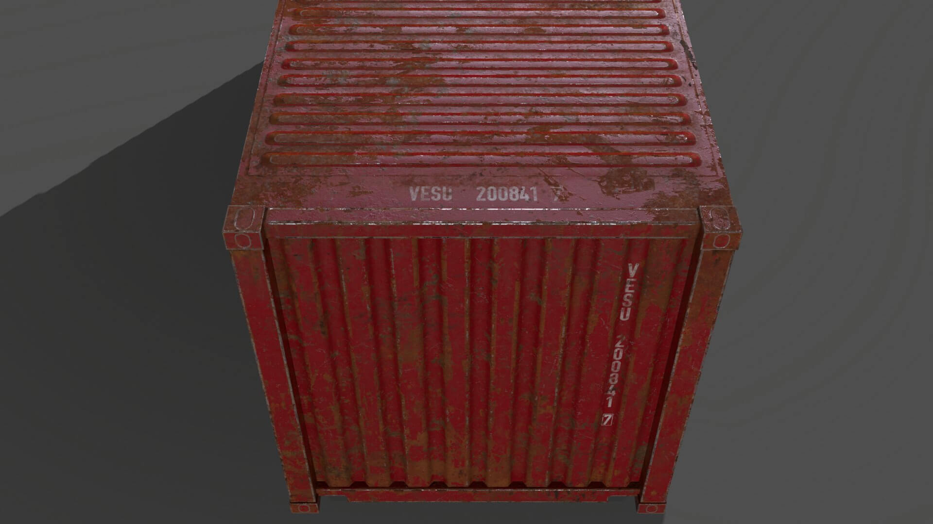 20 Ft Shipping Cargo Container Version 1 - Red 3D Model by PBR Cool