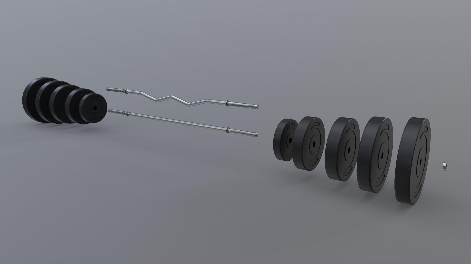 Adjustable Barbell Set A1 - 3D Model by PBR Cool