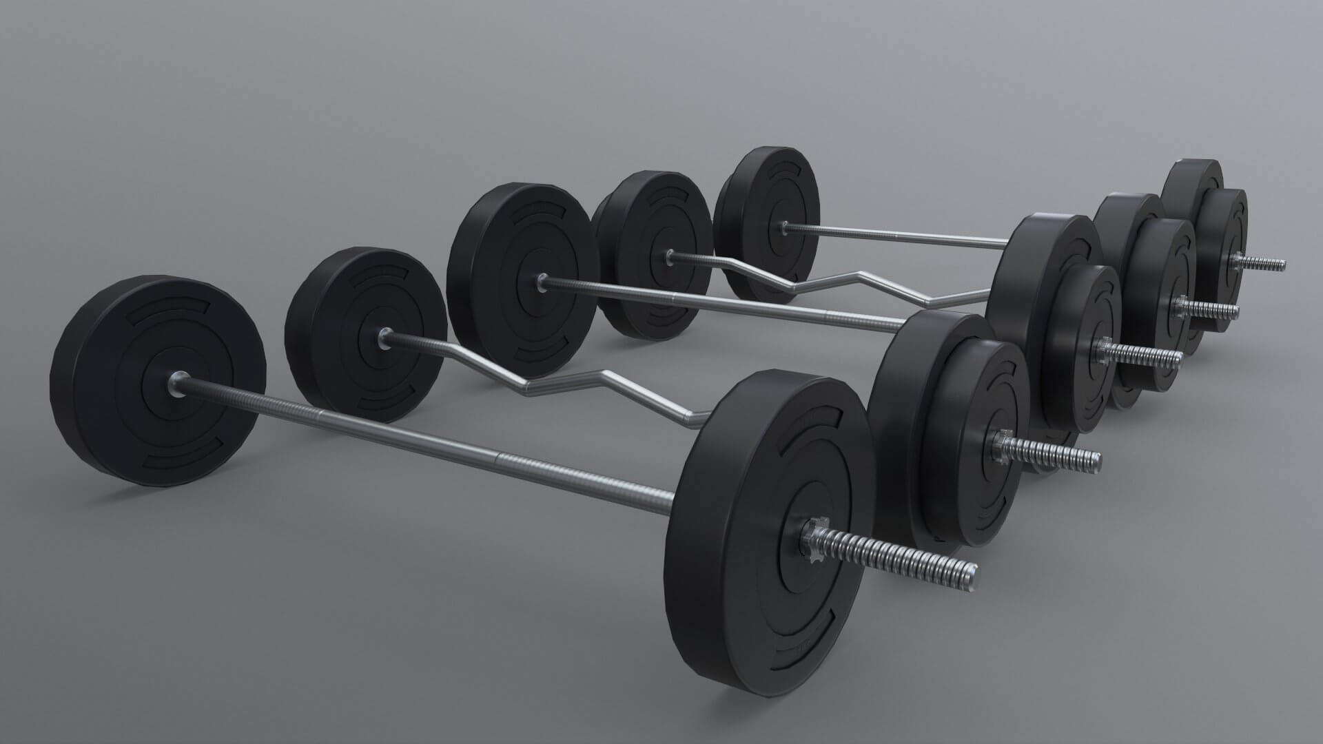 Adjustable Barbell Set A1 - 3D Model by PBR Cool