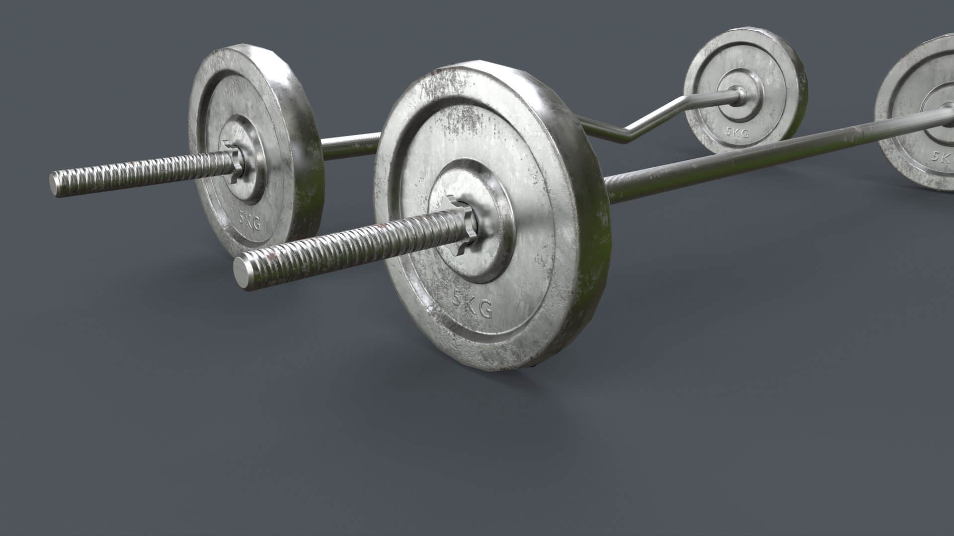 Adjustable Barbell Set A3 - 3D Model by PBR Cool
