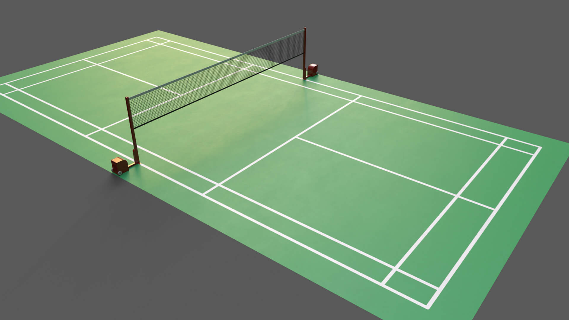 Badminton Court Floor and Net - 3D Model by PBR Cool