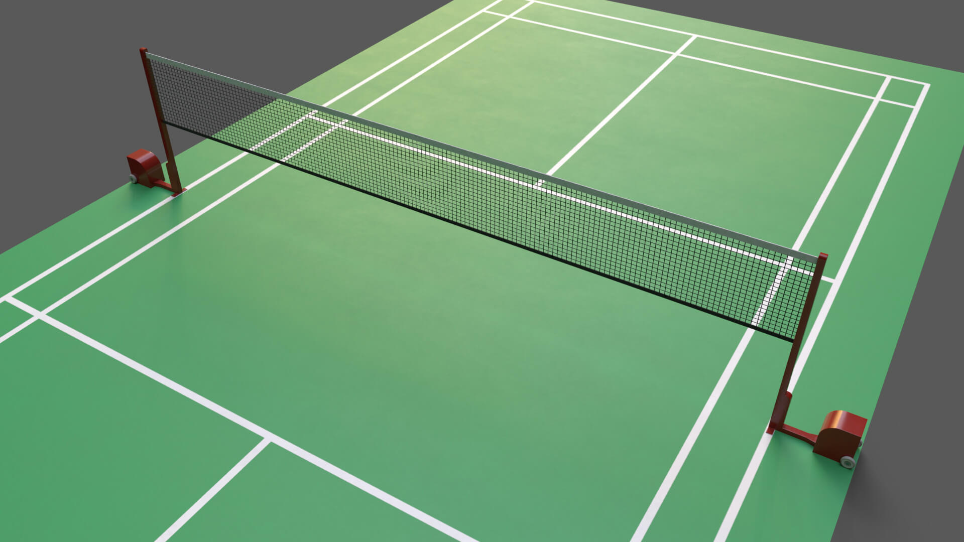 Badminton Court Floor and Net - 3D Model by PBR Cool