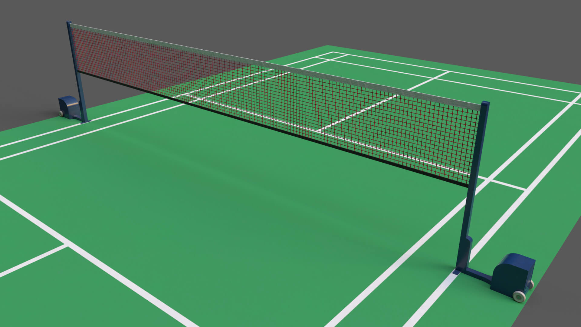 Badminton Court Floor and Net - 3D Model by PBR Cool