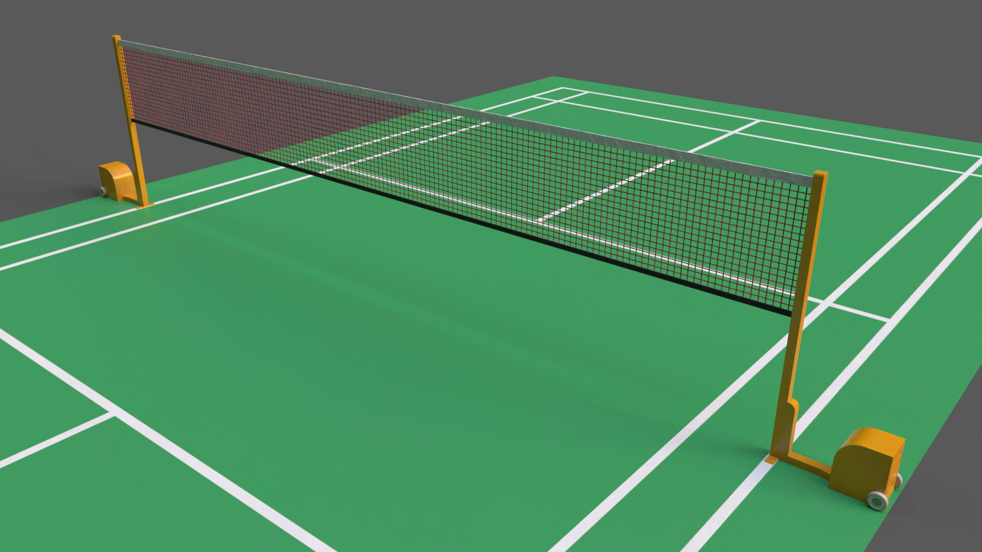 Badminton Court Floor and Net - 3D Model by PBR Cool