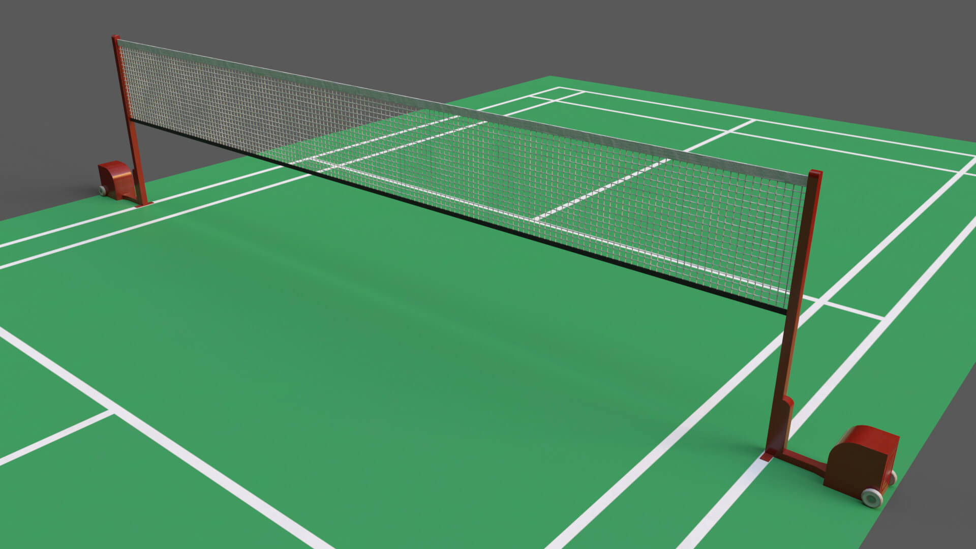 Badminton Court Floor and Net - 3D Model by PBR Cool