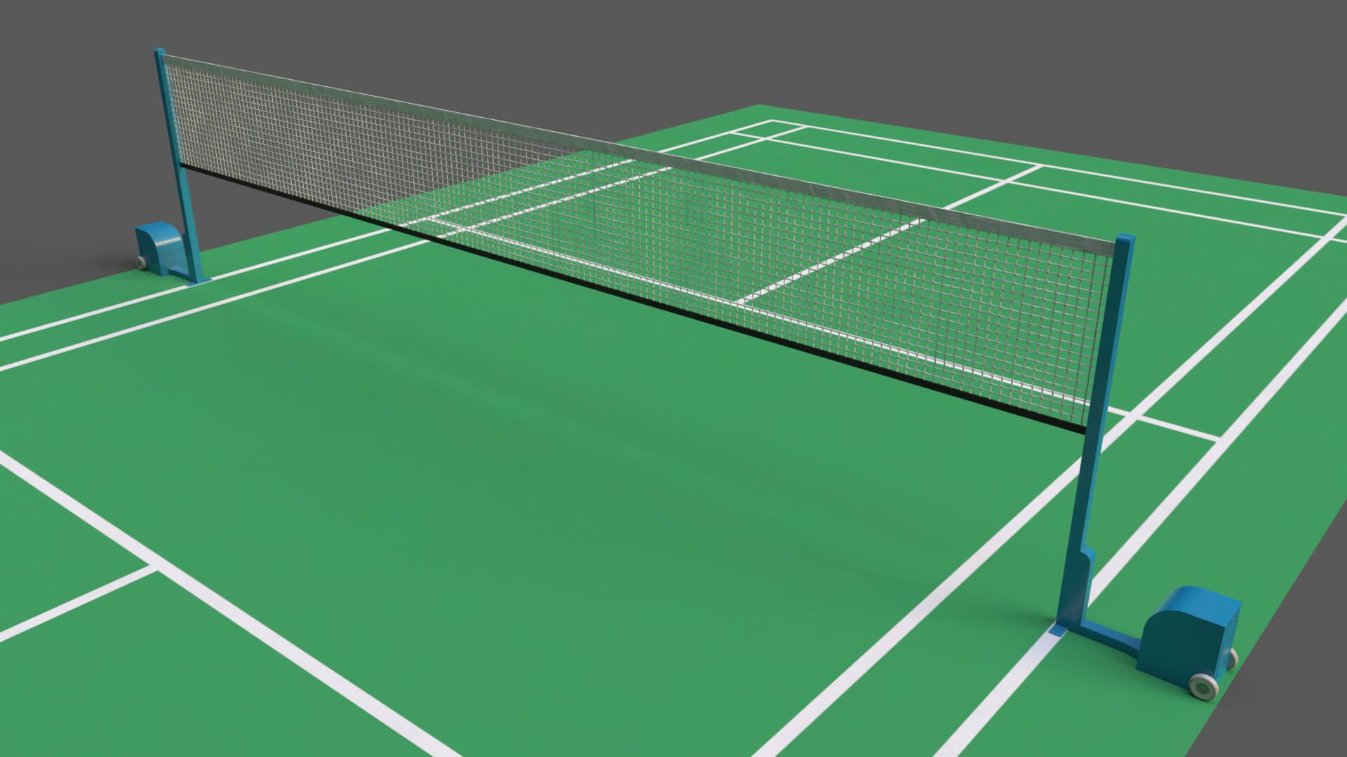 Badminton Court Floor and Net - 3D Model by PBR Cool