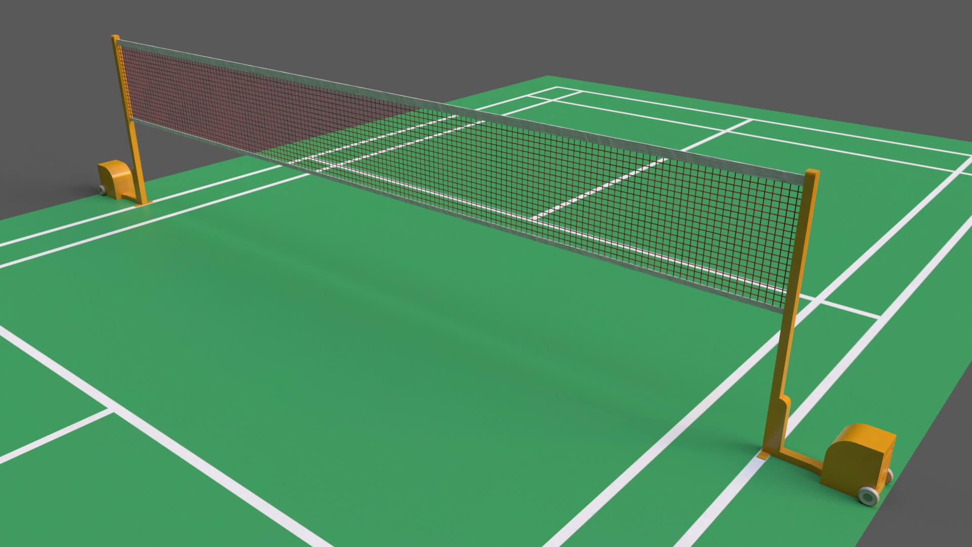 Badminton Court Floor and Net - 3D Model by PBR Cool