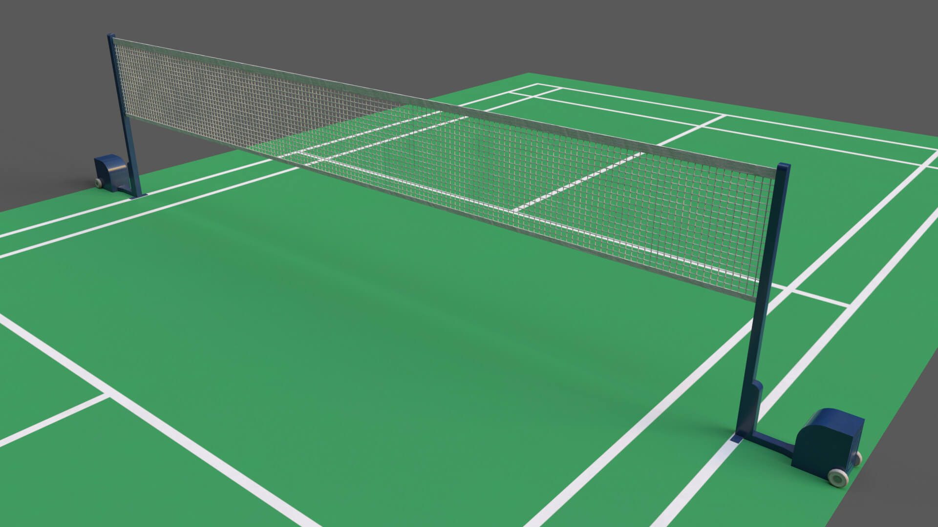 Badminton Court Floor and Net - 3D Model by PBR Cool