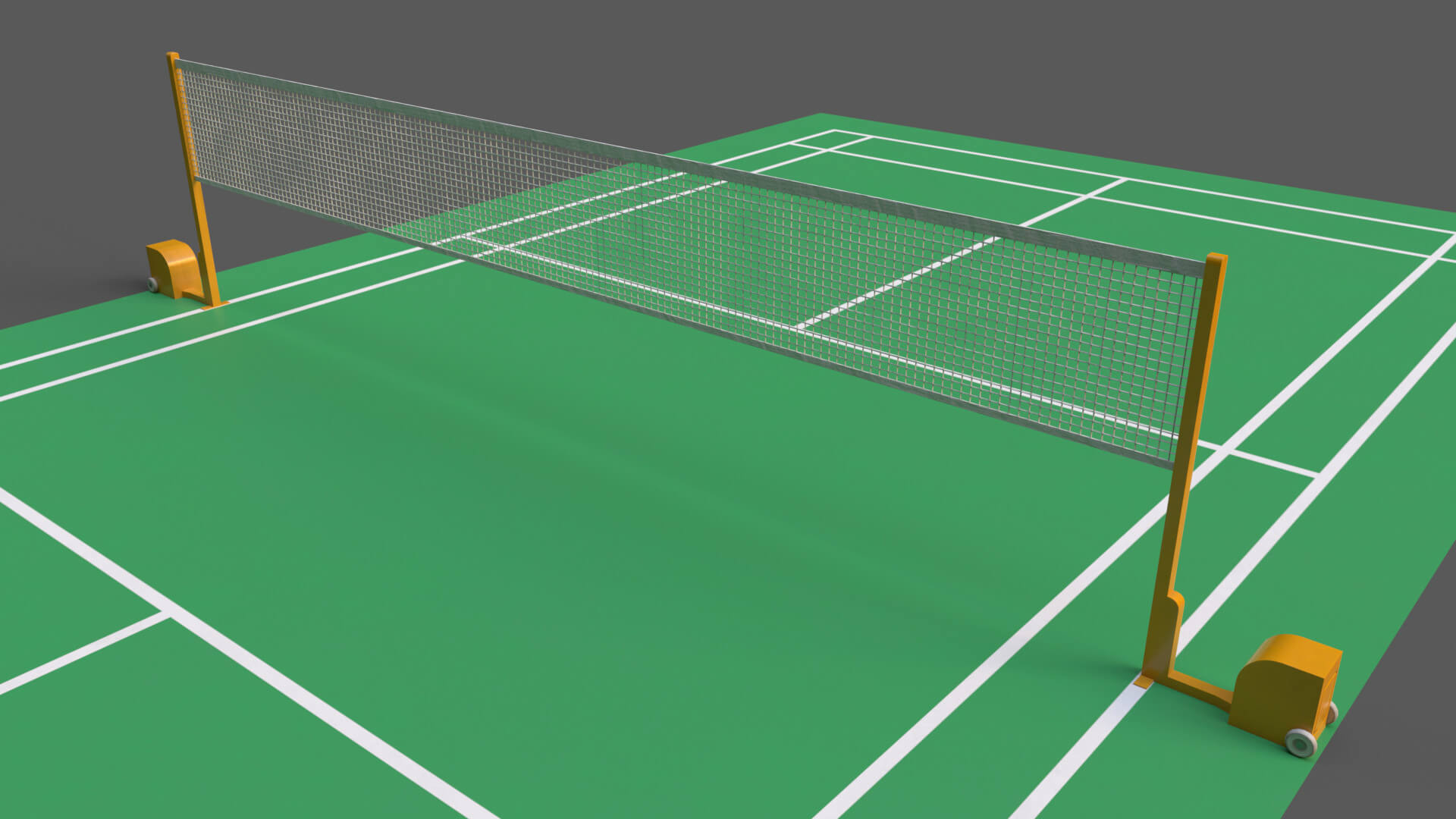 Badminton Court Floor and Net - 3D Model by PBR Cool