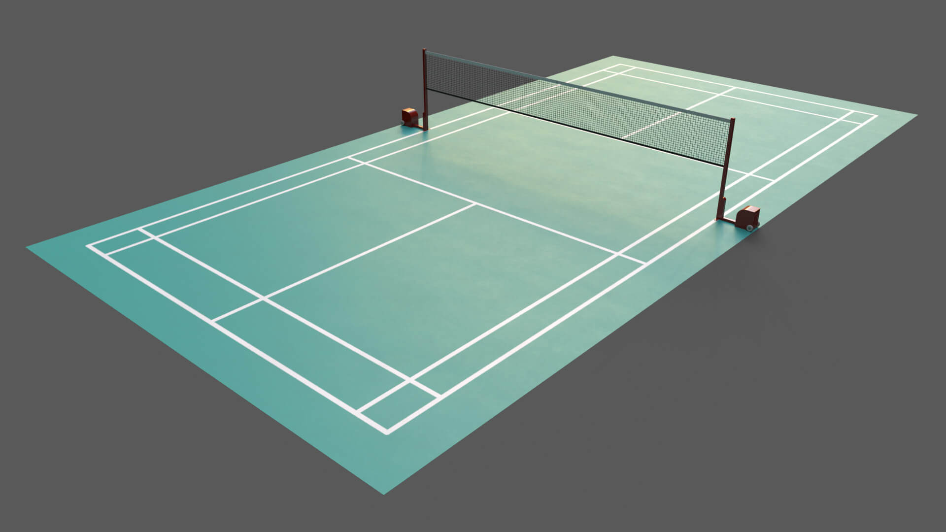 Badminton Court Floor and Net - 3D Model by PBR Cool
