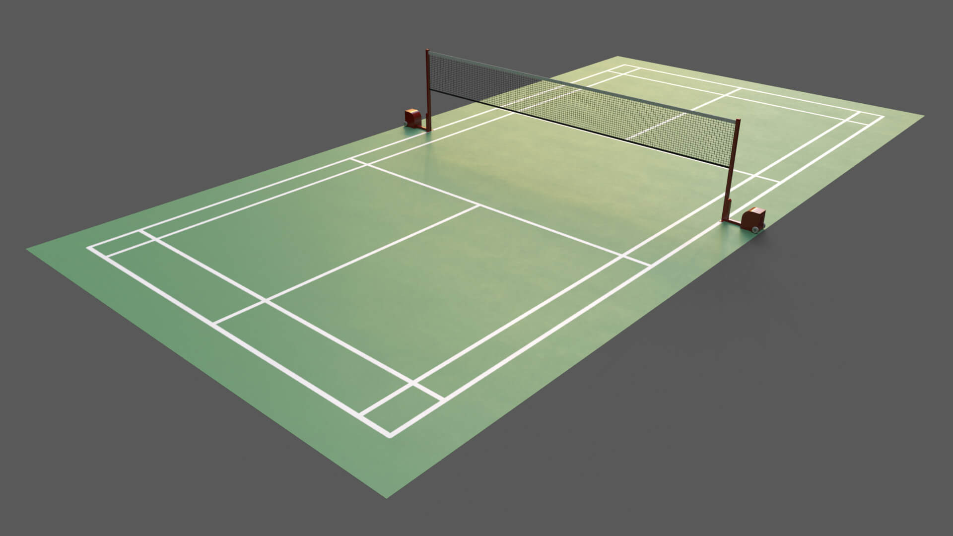 Badminton Court Floor and Net - 3D Model by PBR Cool