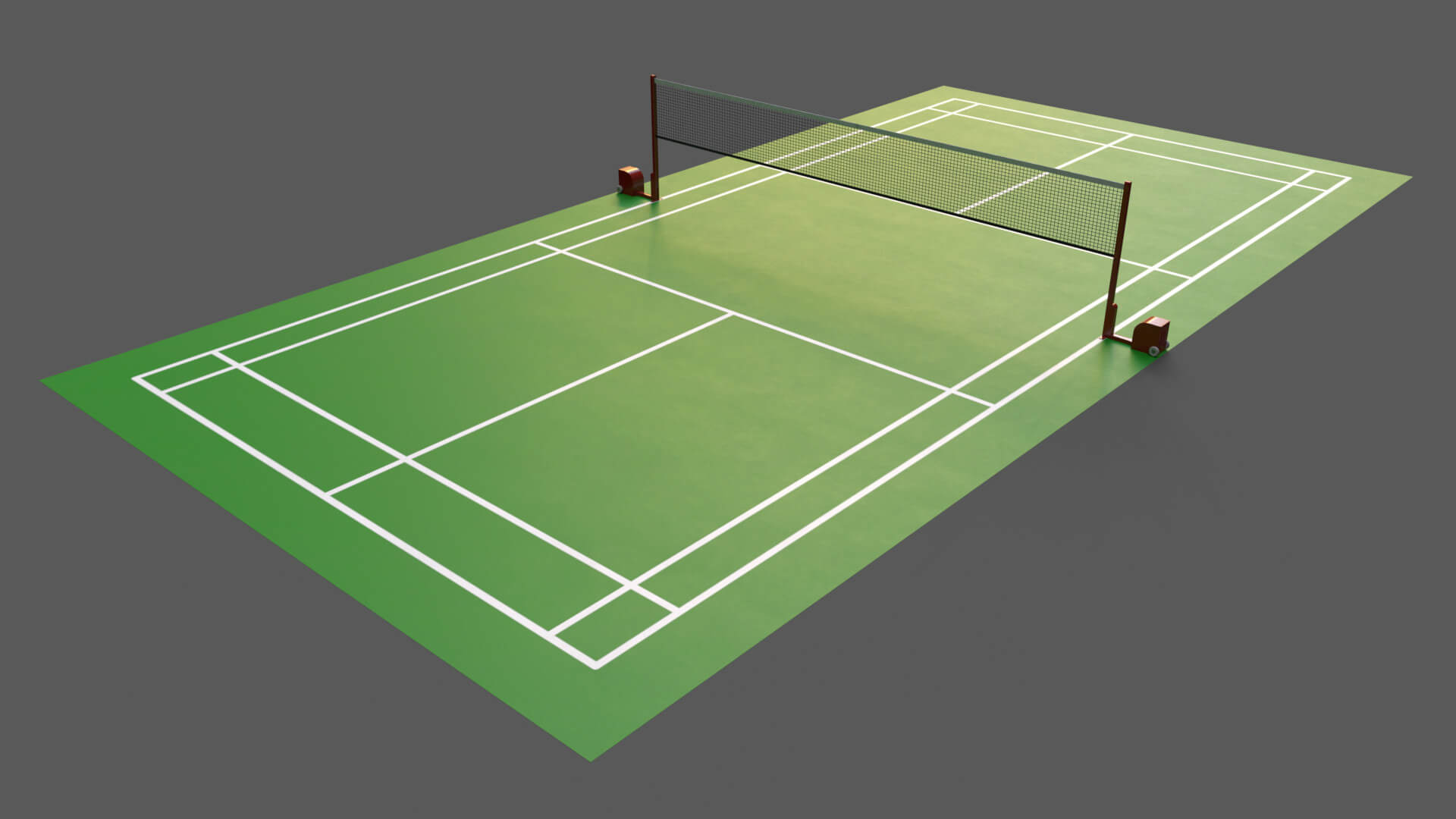 Badminton Court Floor and Net - 3D Model by PBR Cool