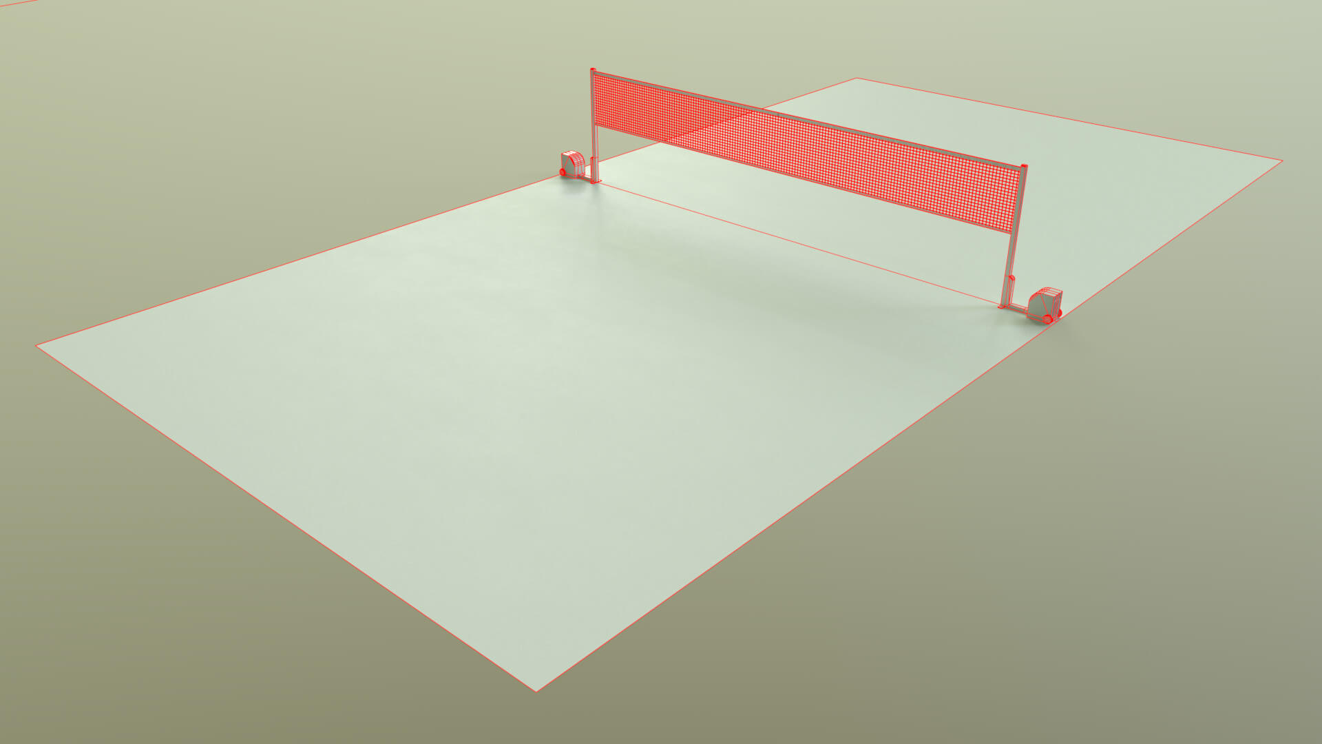 Badminton Court Floor and Net - 3D Model by PBR Cool