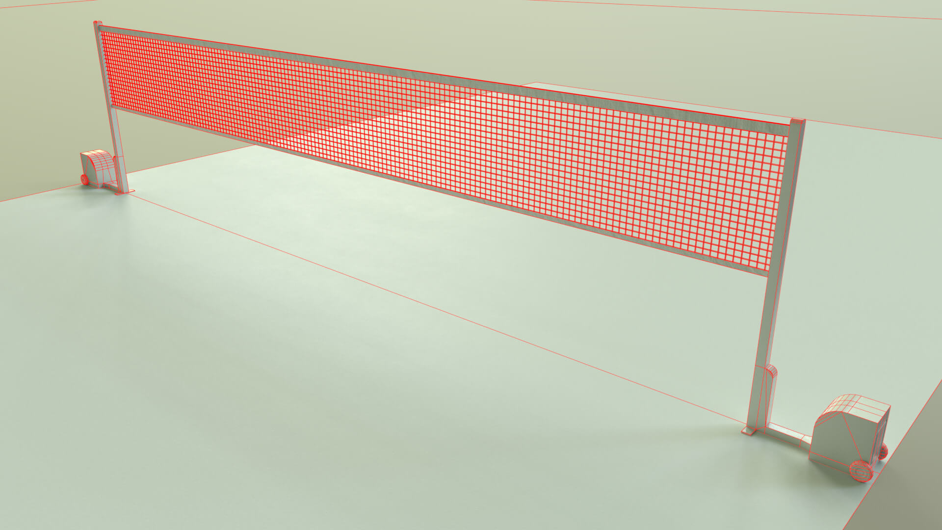 Badminton Court Floor and Net - 3D Model by PBR Cool