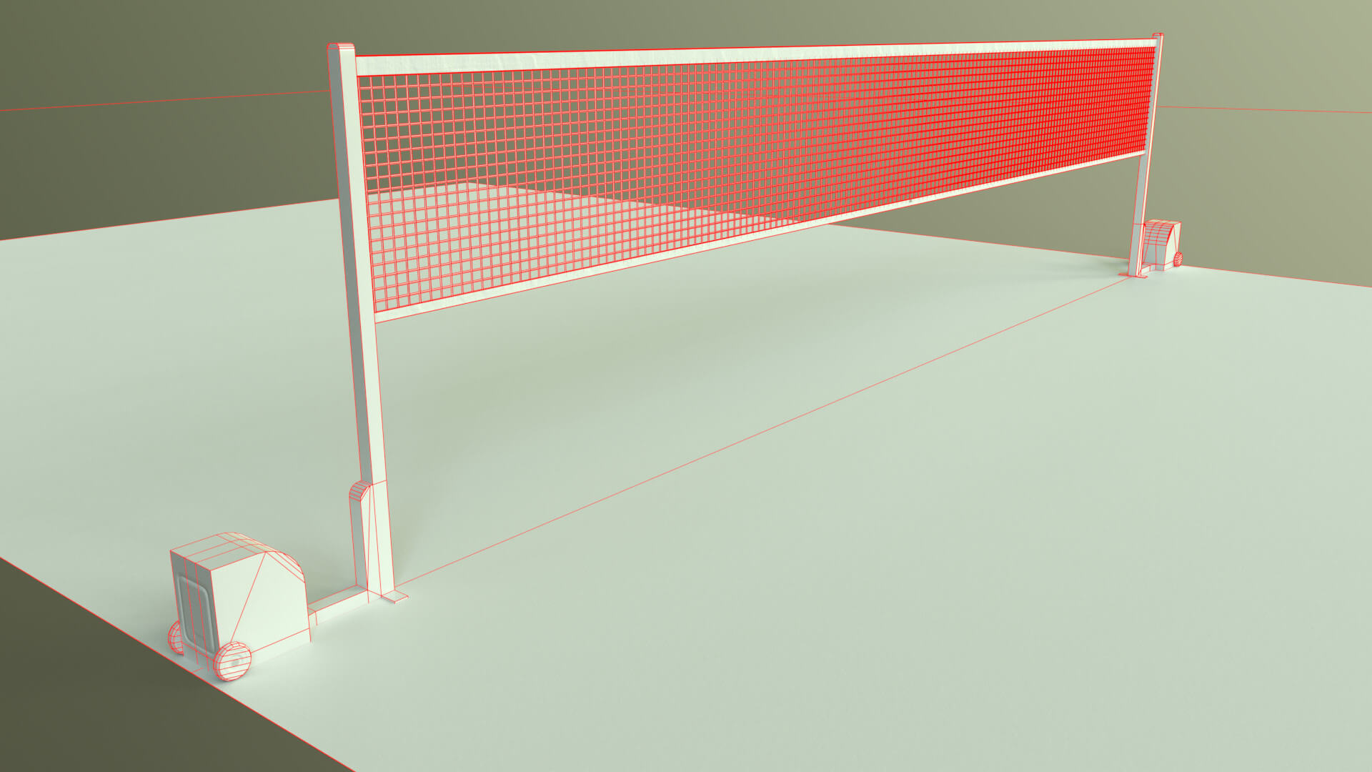 Badminton Court Floor and Net - 3D Model by PBR Cool