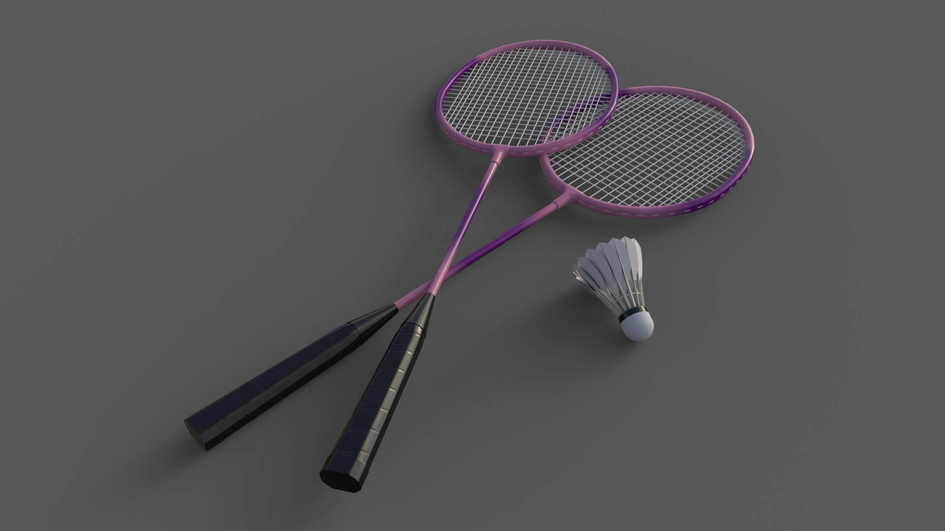 Badminton Racket and Shuttlecock - 3D Model by PBR Cool
