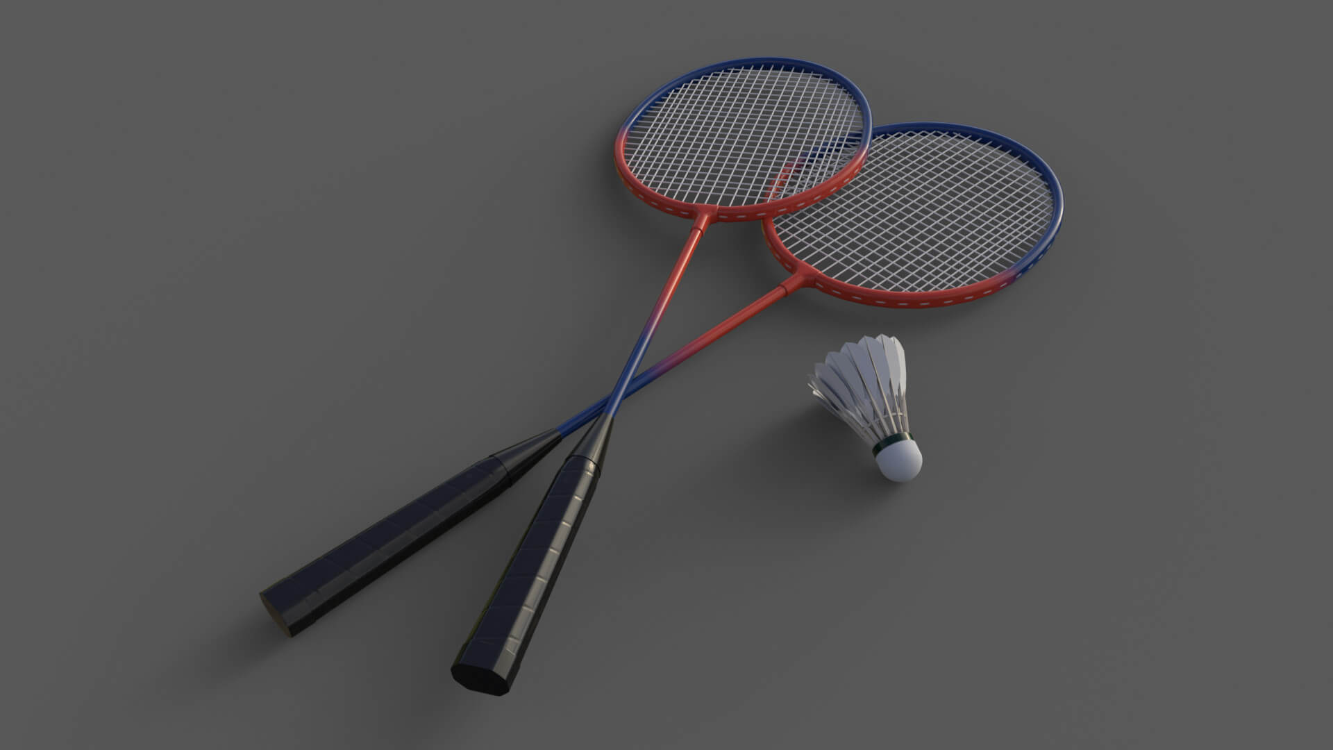 Badminton Racket and Shuttlecock - 3D Model by PBR Cool