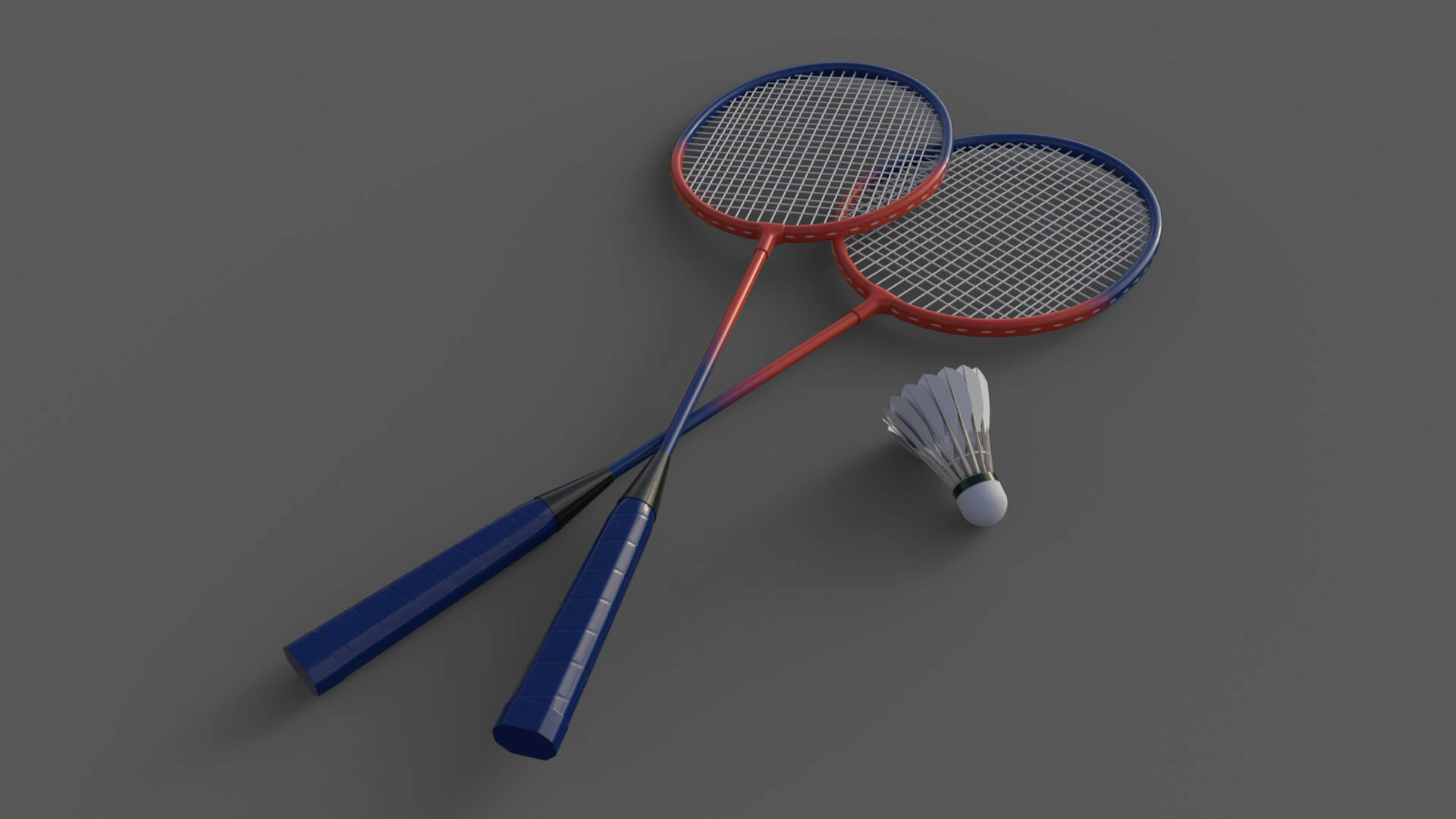 Badminton Racket and Shuttlecock - 3D Model by PBR Cool