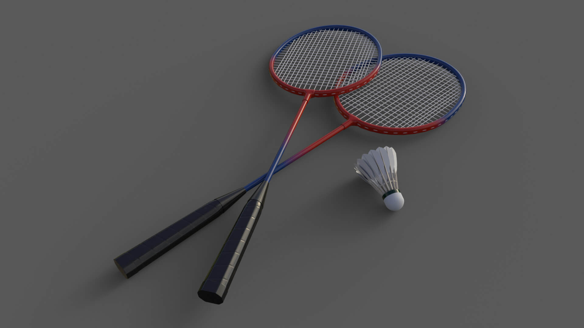 Badminton Racket and Shuttlecock - 3D Model by PBR Cool