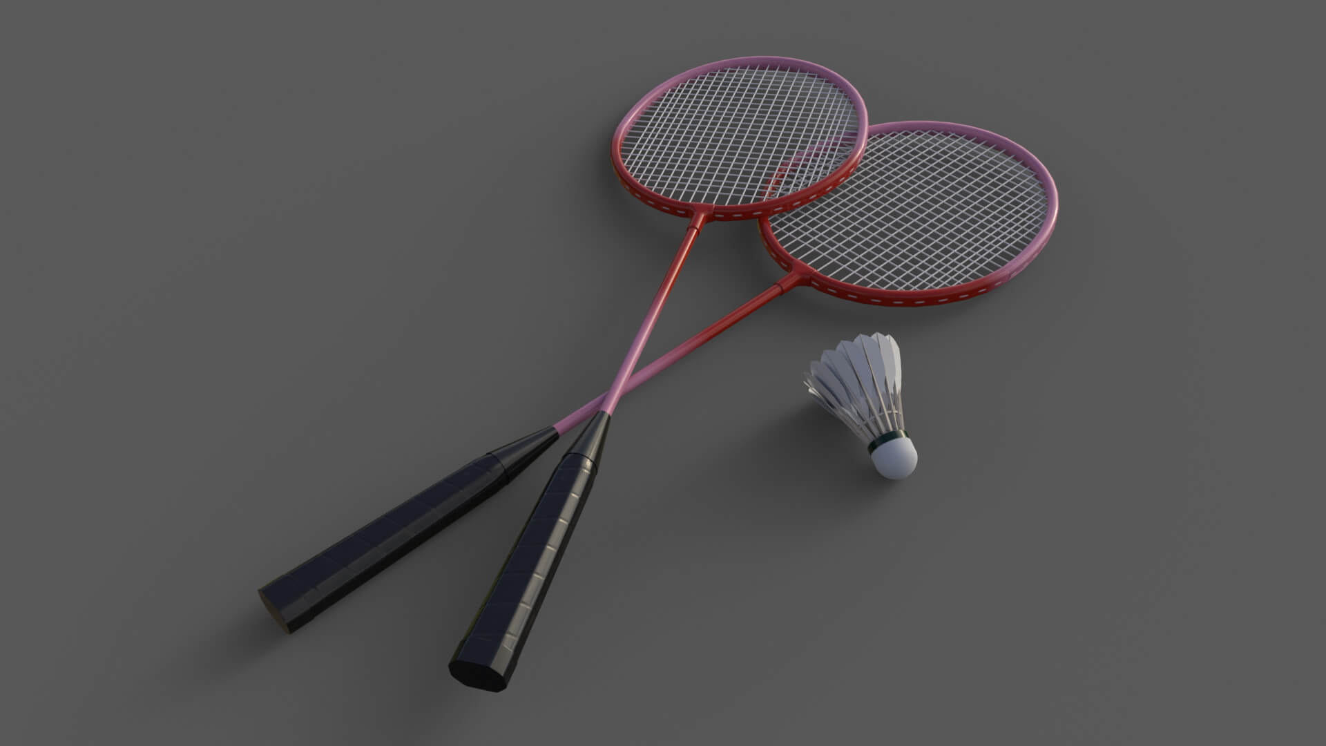Badminton Racket and Shuttlecock - 3D Model by PBR Cool