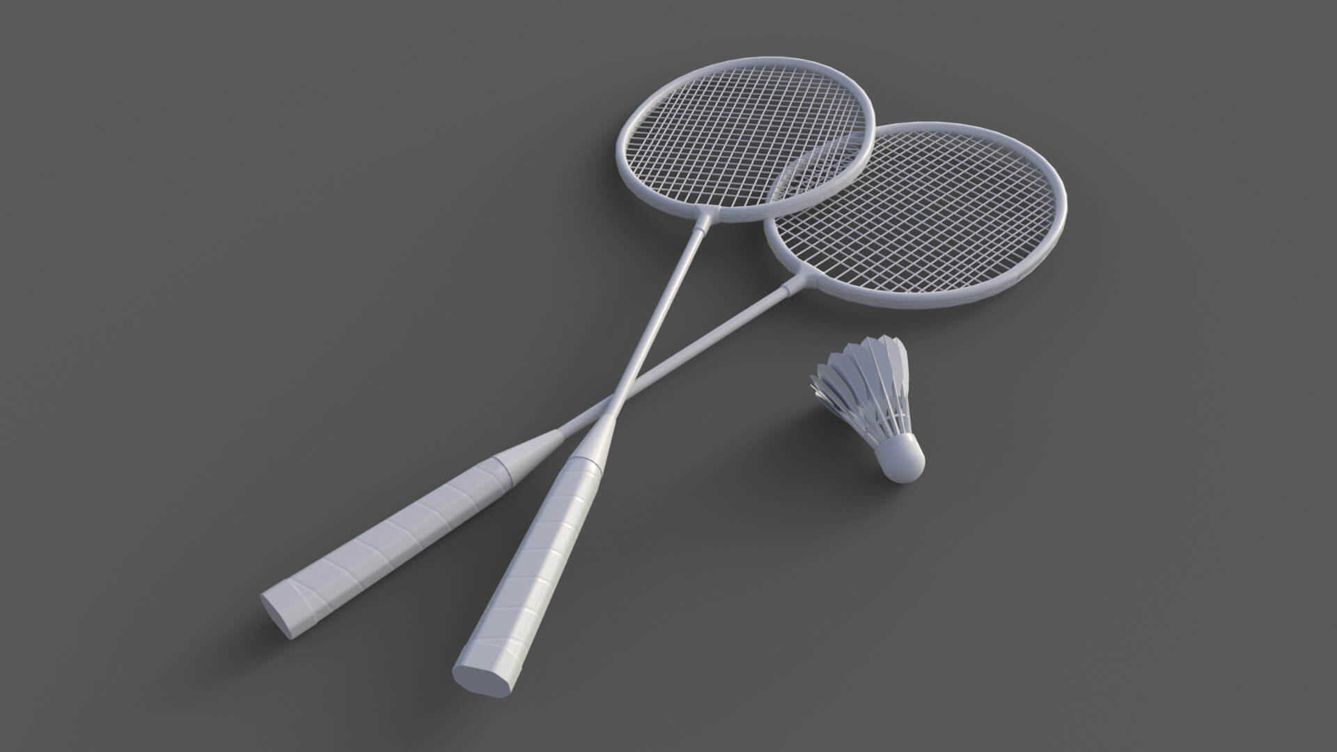Badminton Racket and Shuttlecock - 3D Model by PBR Cool