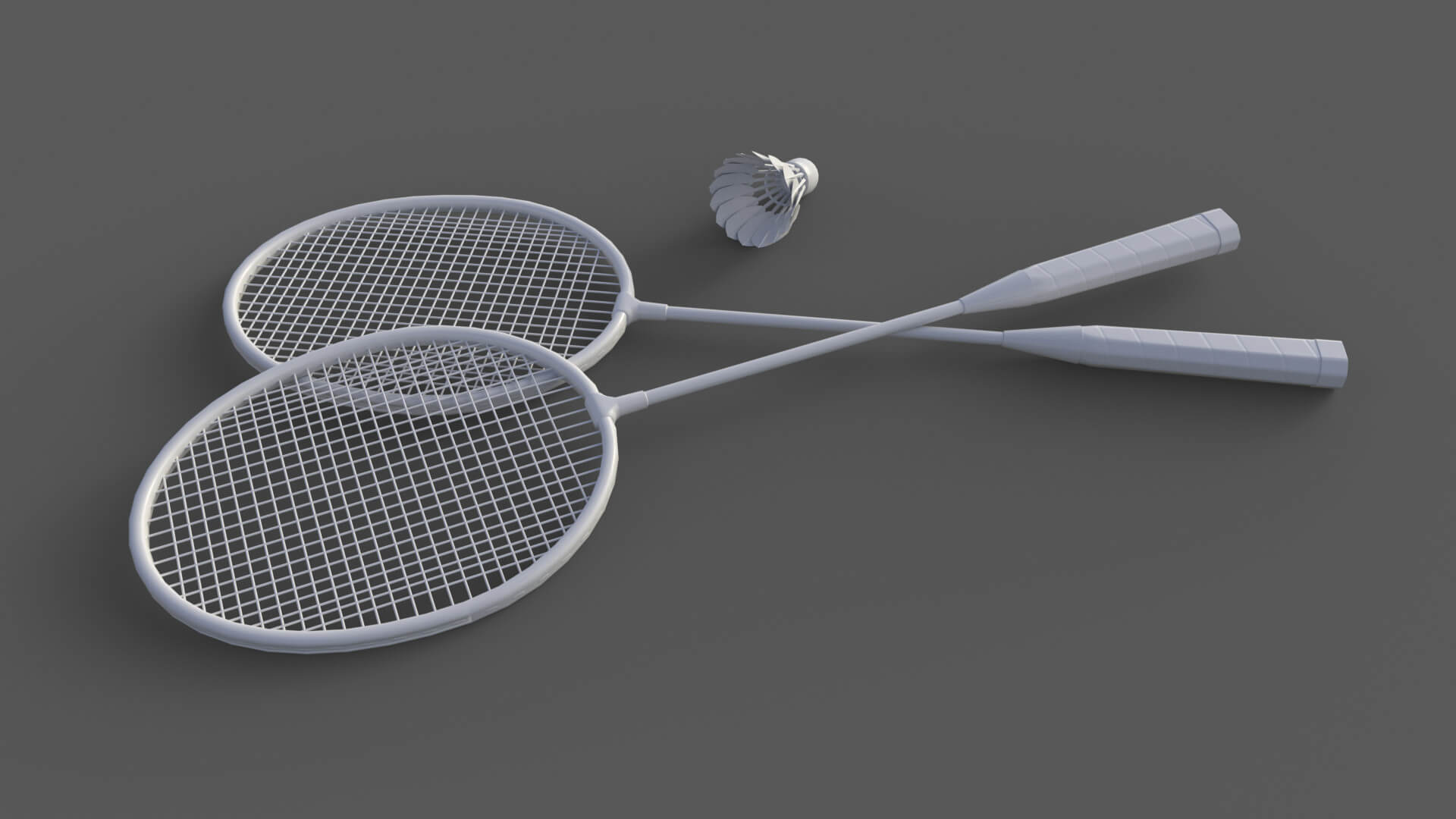 Badminton Racket and Shuttlecock - 3D Model by PBR Cool